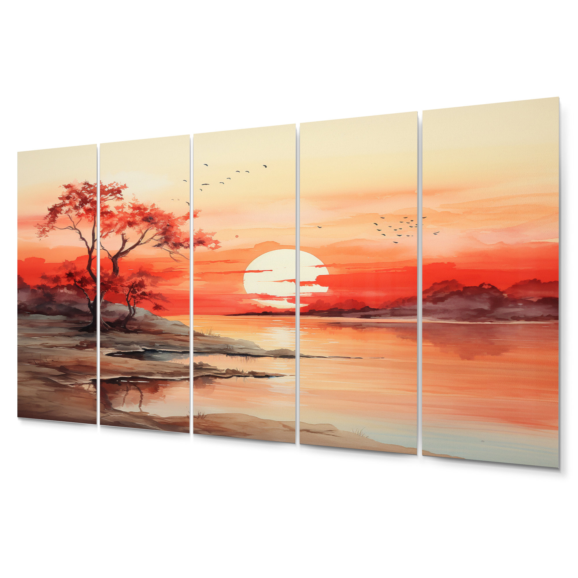 Design Art Peach Brown Sunrise Splendor - Sunrisesunset Metal Wall ...
