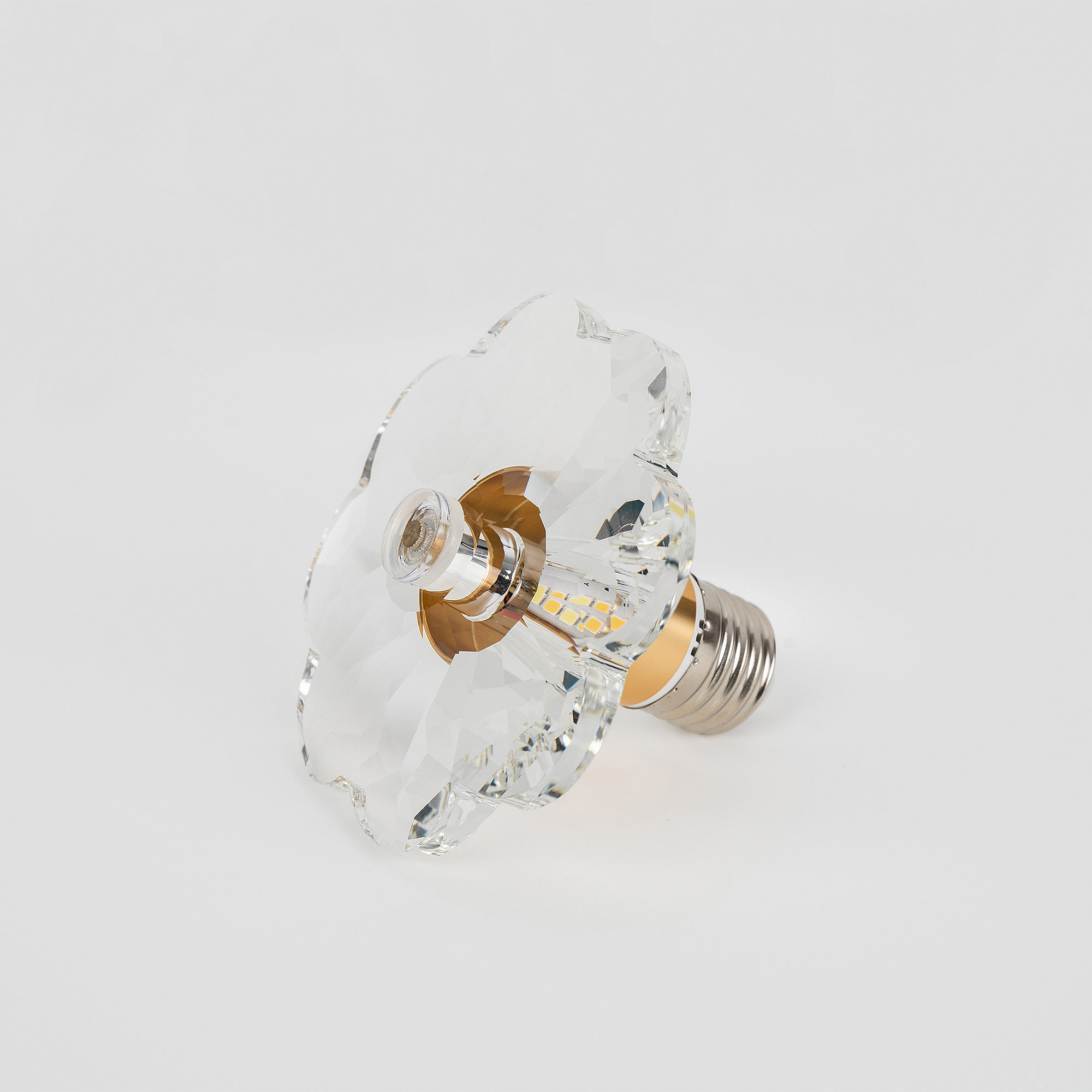 E Flower-shaped LED Solid Crystal-Style Glass Bulb, 3000K Warm White ...