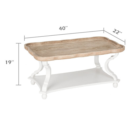Ophelia & Co. Plaisance Rustic Farmhouse Cottage Core Coffee Table ...