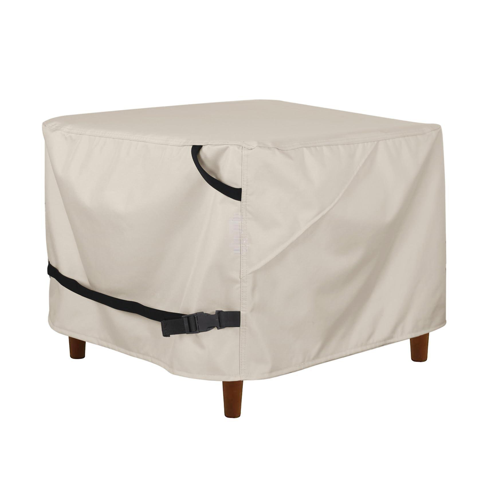 Arlmont & Co. Patio Ottoman Cover, Waterproof Outdoor Square Side Table ...
