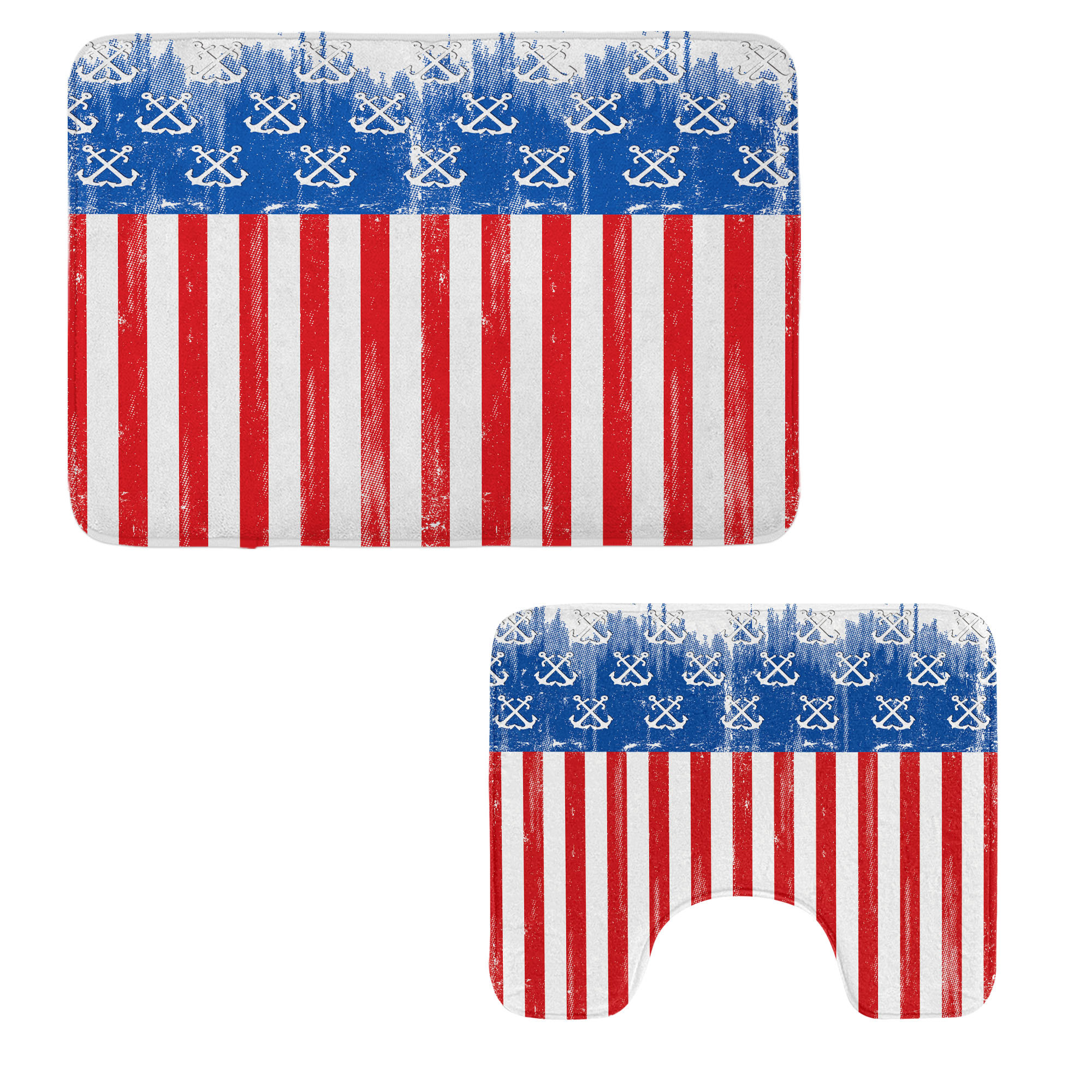 East Urban Home USA Bathroom Rug Set 2 Pieces Rectangle & Contour Mats ...