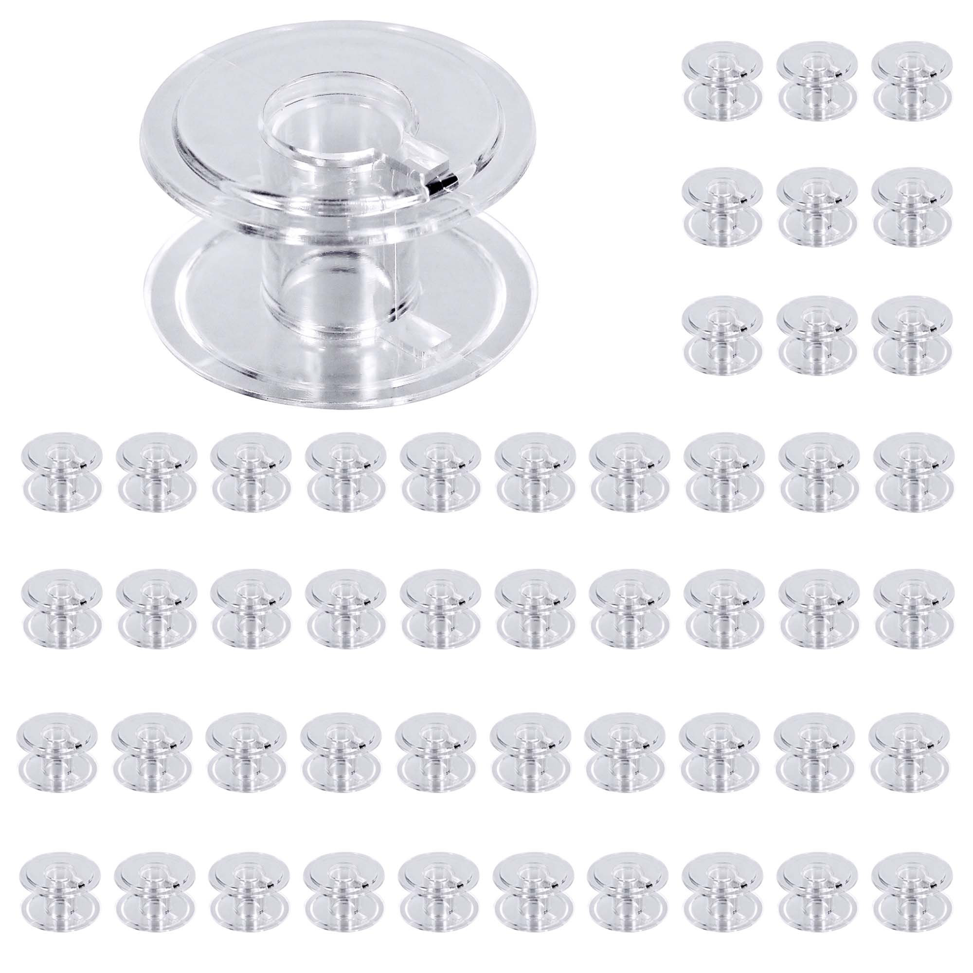 Singer Class 15 Bobbins for Sewing Machines, Pre-wound Transparent ...