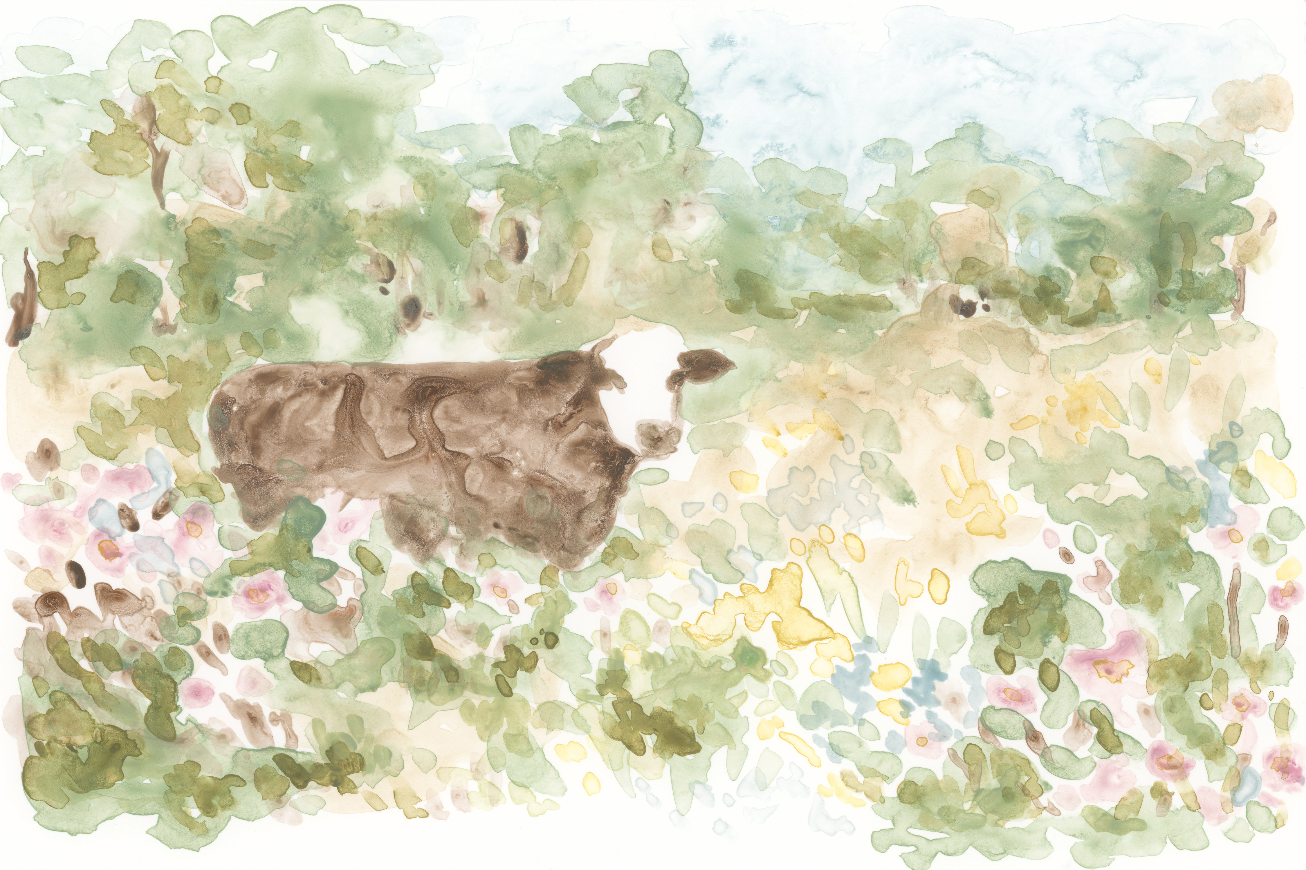 August Grove® Cow Meadow I On Canvas by June Erica Vess Print | Wayfair