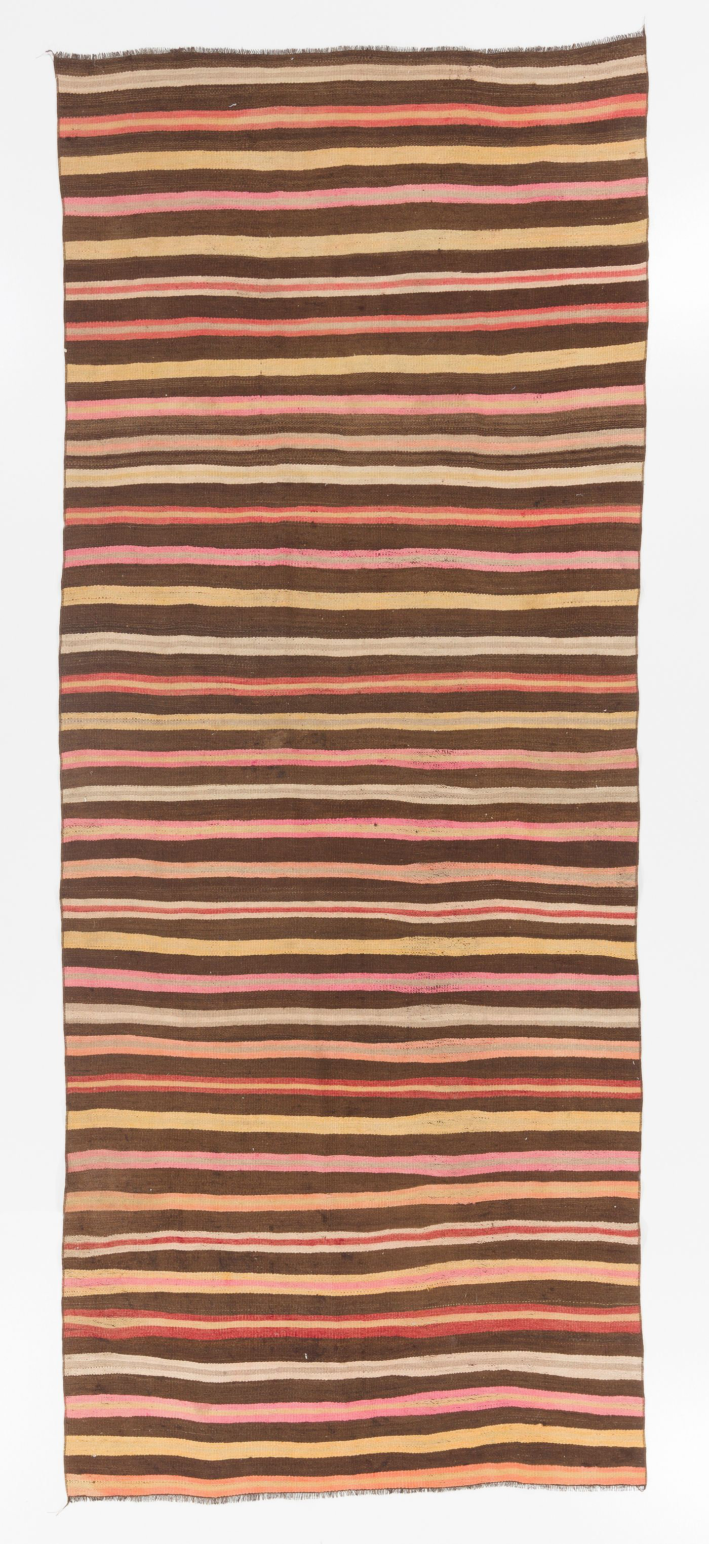 Dakota Fields 4.8x11.6 Ft Hand-woven Striped Midcentury Nomadic Kilim ...