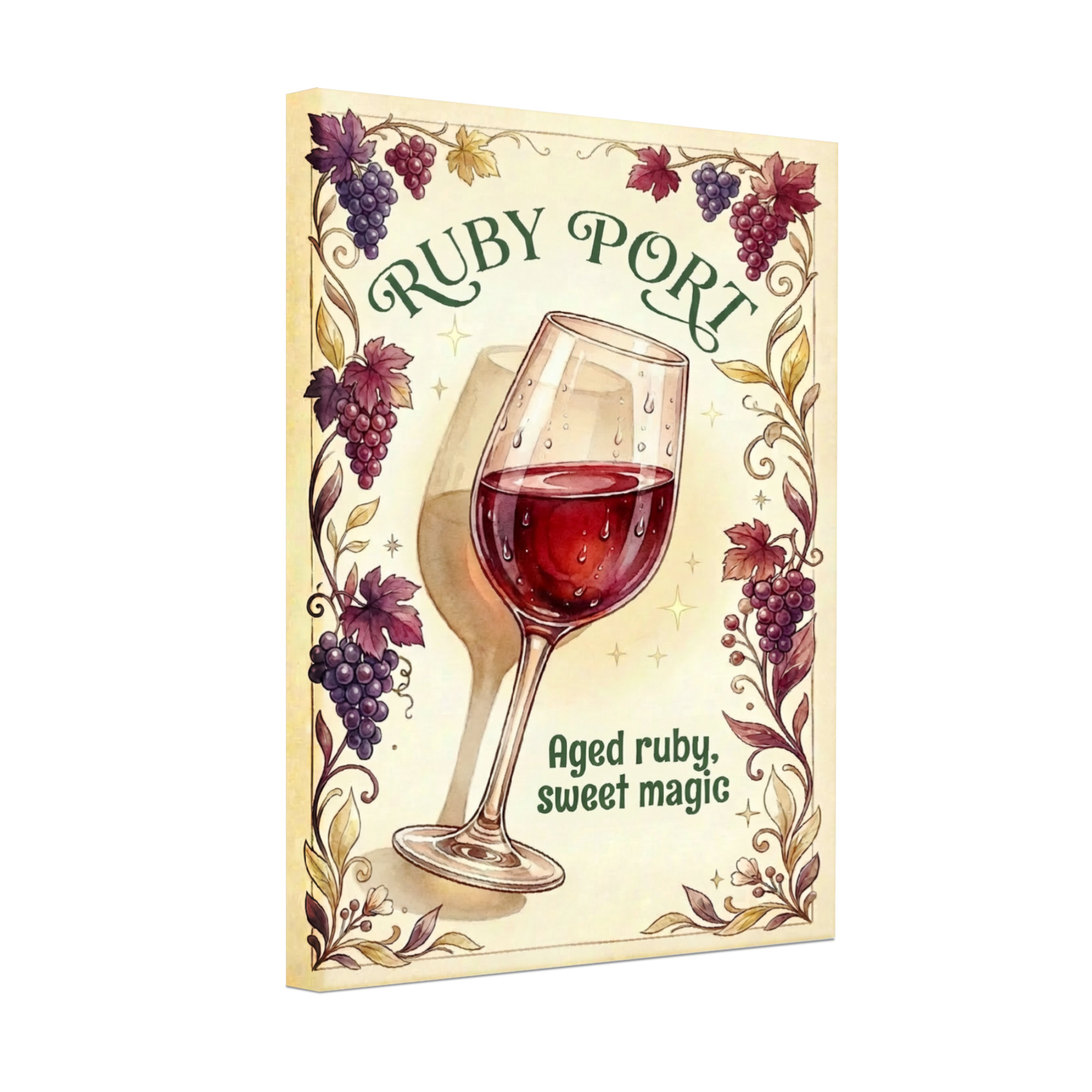 Astoria Grand Fashion Ruby Port Wine Glass Grapes Vine Leaves - Wayfair ...