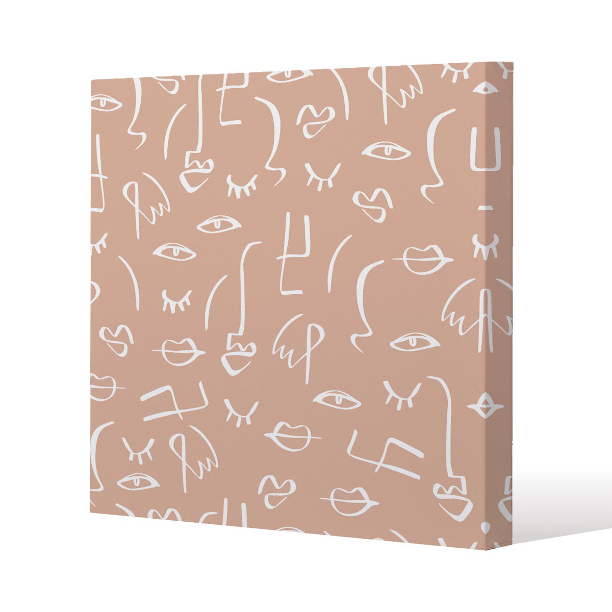 Norden Home line drawing abstract faces Slim Style Canvas Print, 15mm ...