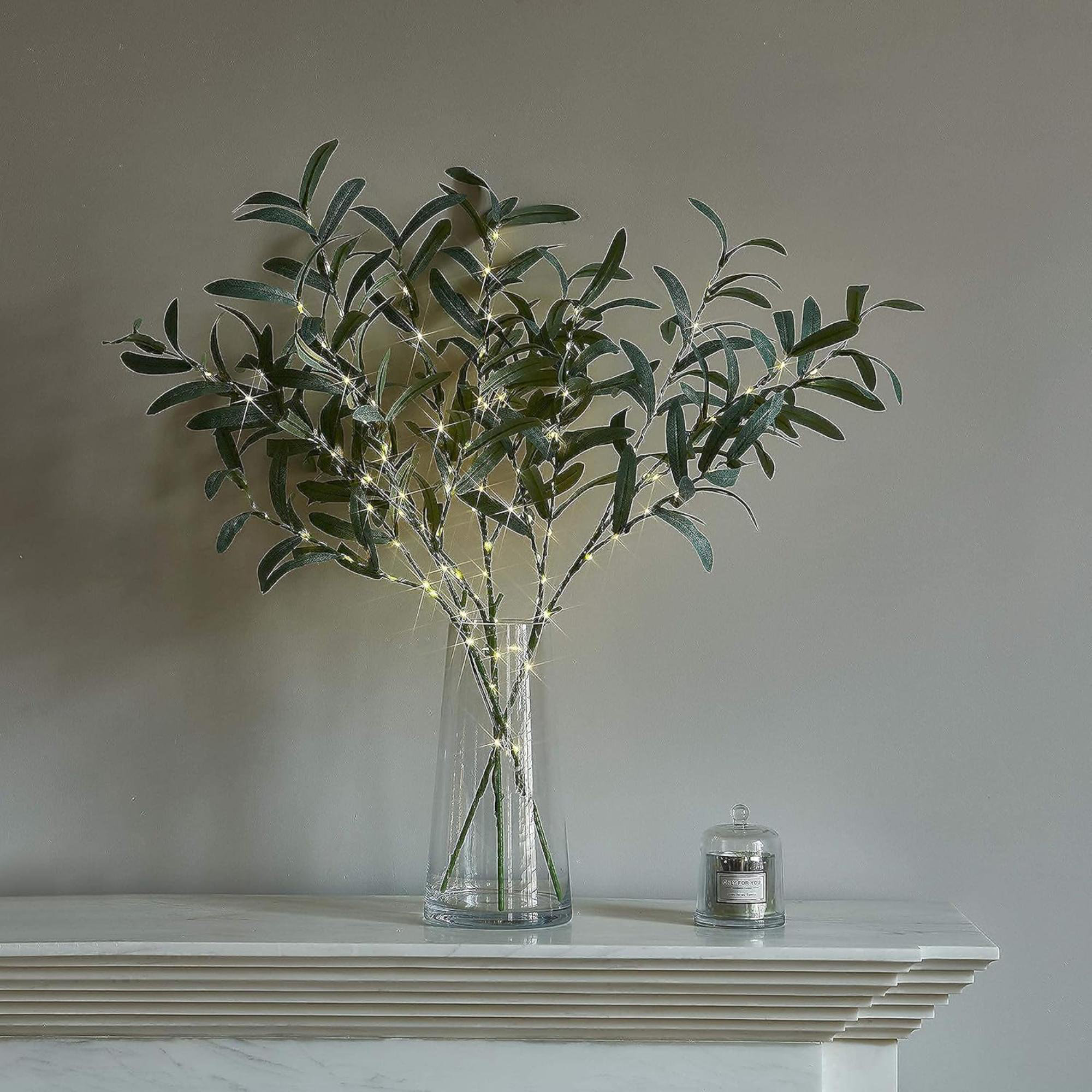 The Holiday Aisle® Olive Branches With Timer 24IN 45LED Battery ...