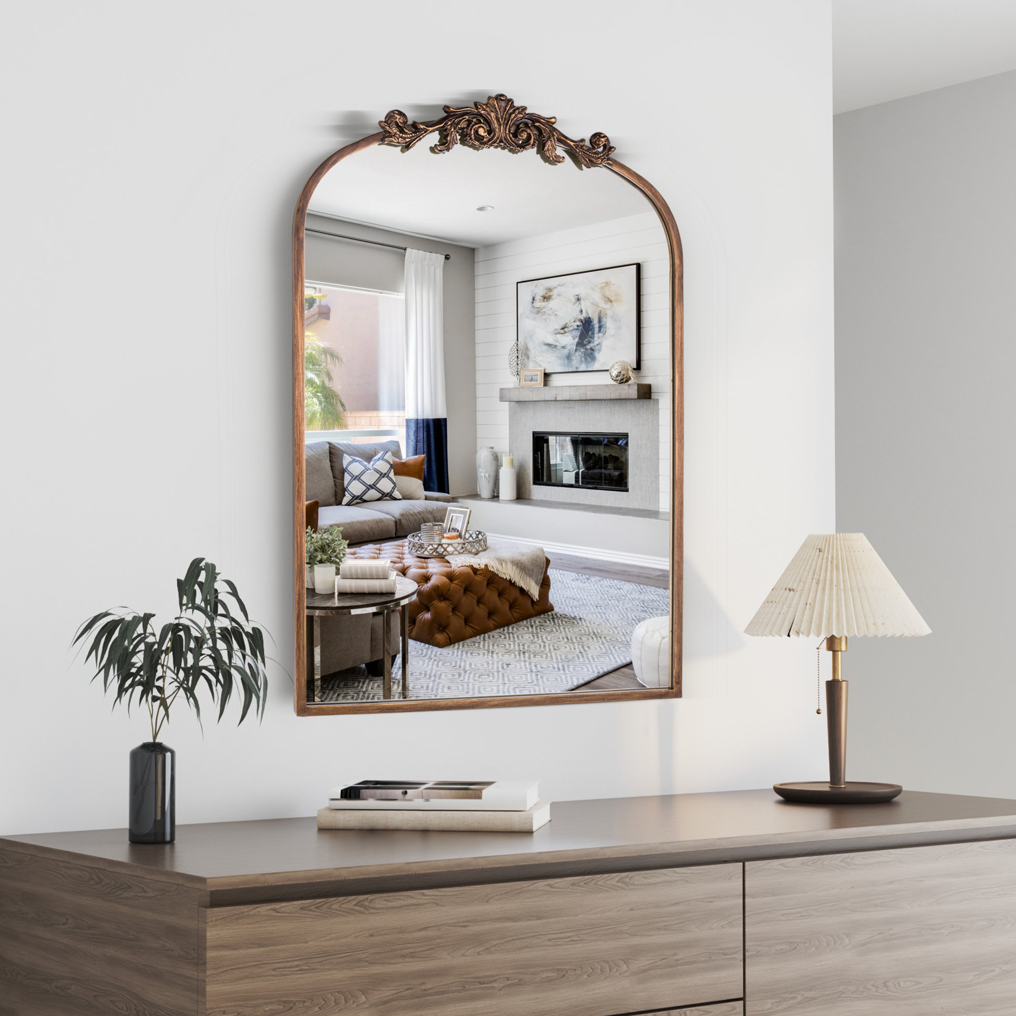 House of Hampton® Metal Arch Wall Mirror | Wayfair