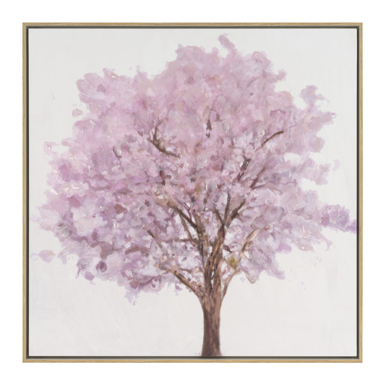 Red Barrel Studio® Baudelia Blush Tree Framed Embellished Canvas by Art ...