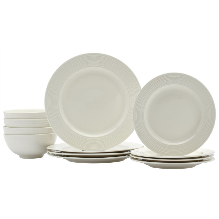 Tabletops Gallery Ivory Dinnerware Tabletops Gallery 12PC Round Set ...