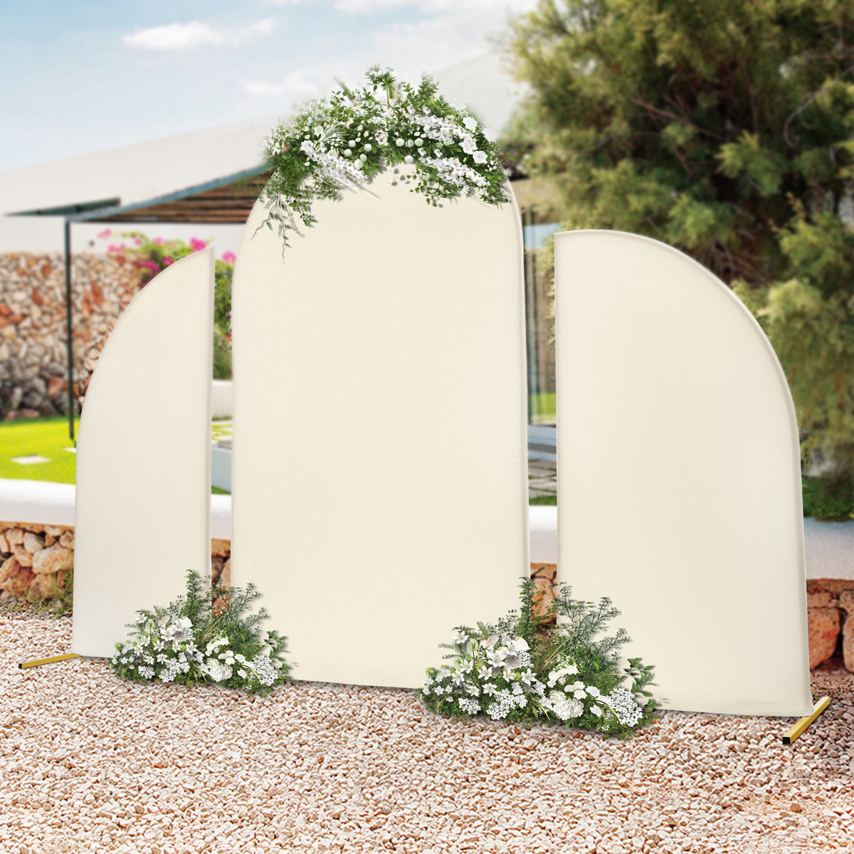 YaoTown 3 Piece Metal Arch Wedding Backdrop Stand Set & Reviews | Wayfair