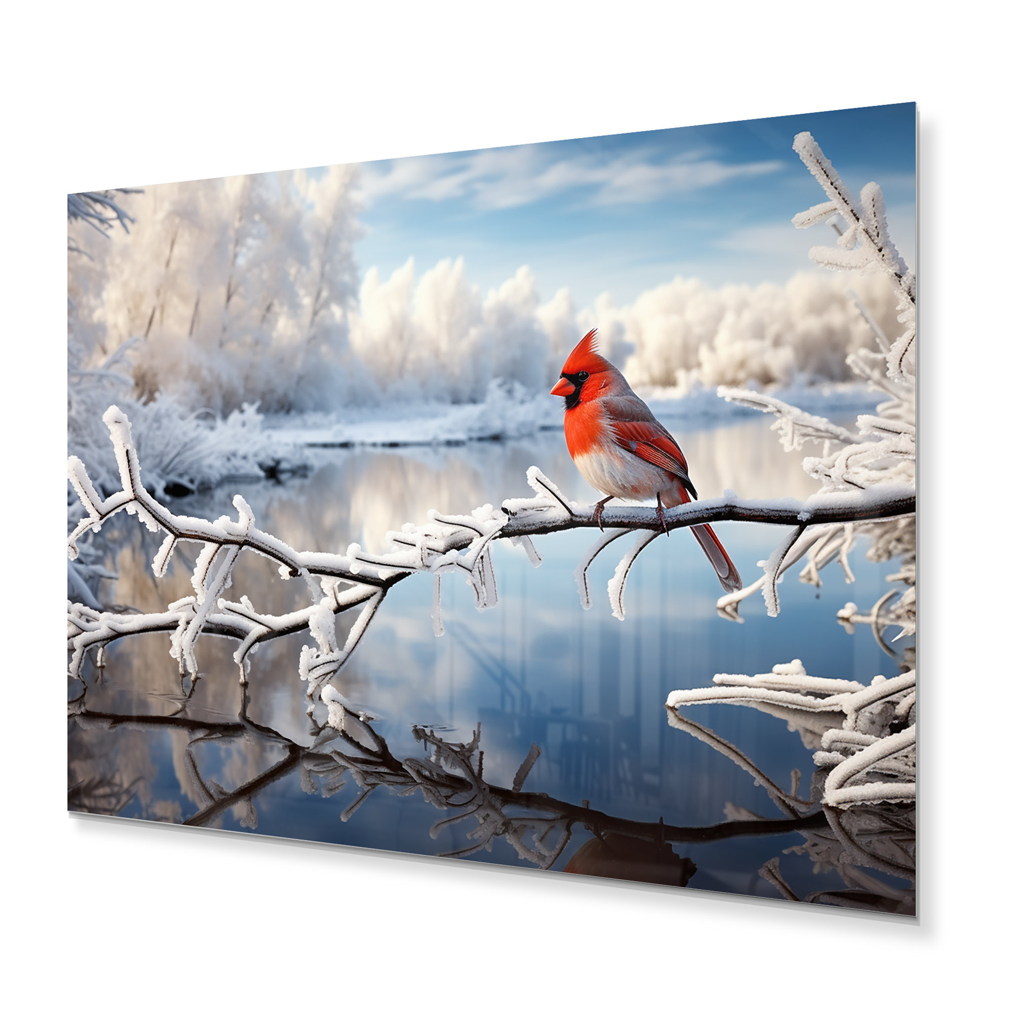 Dovecove Canada Red Cardinal Bird Winter Wonderland III - Animals Metal ...
