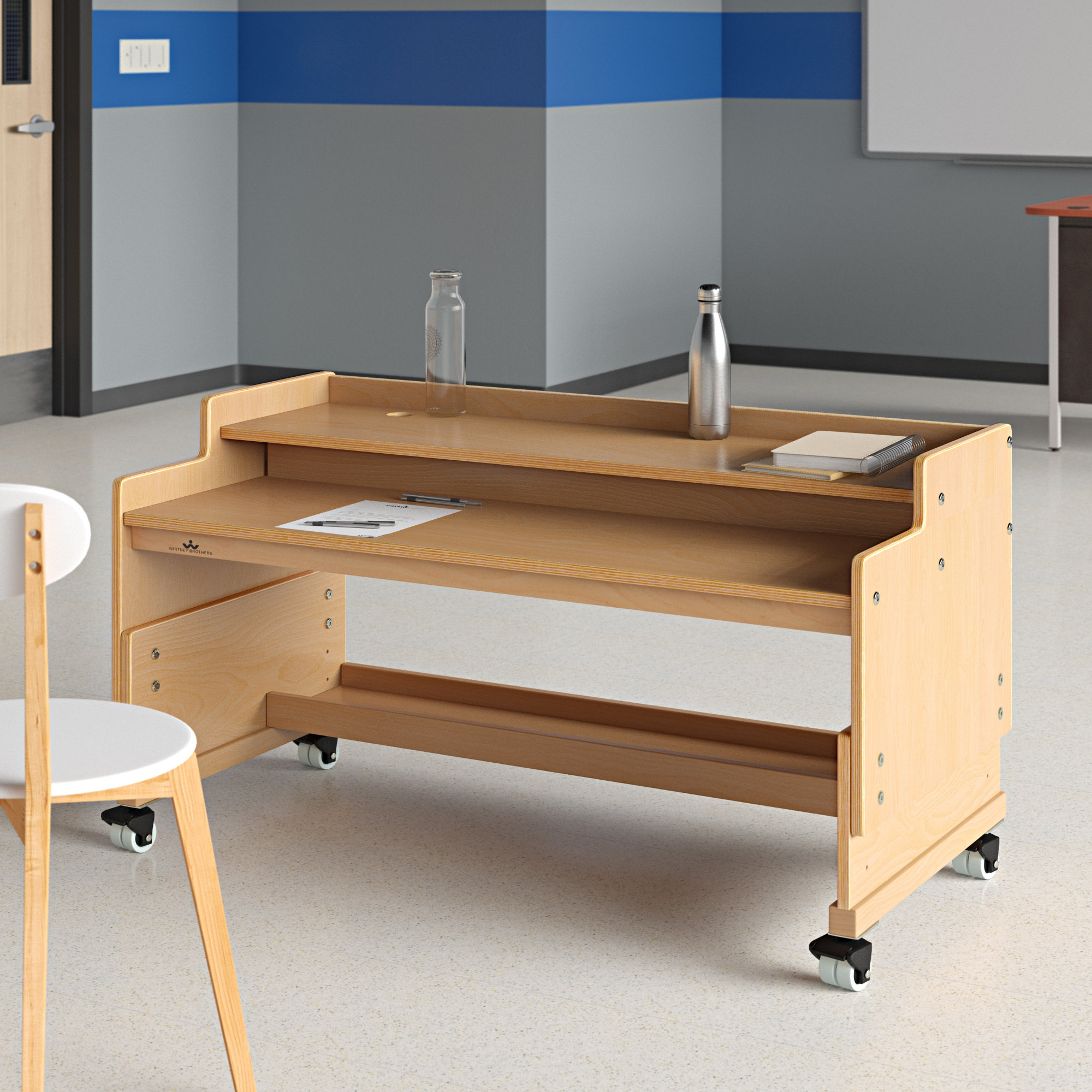 Whitney Brothers® Wood Adjustable Height Student Computer Desk ...