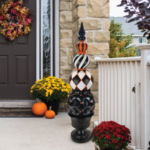 Haunted Hill Farm Pedestal Topiary Halloween Decoration, 4-Ft. Tall in ...