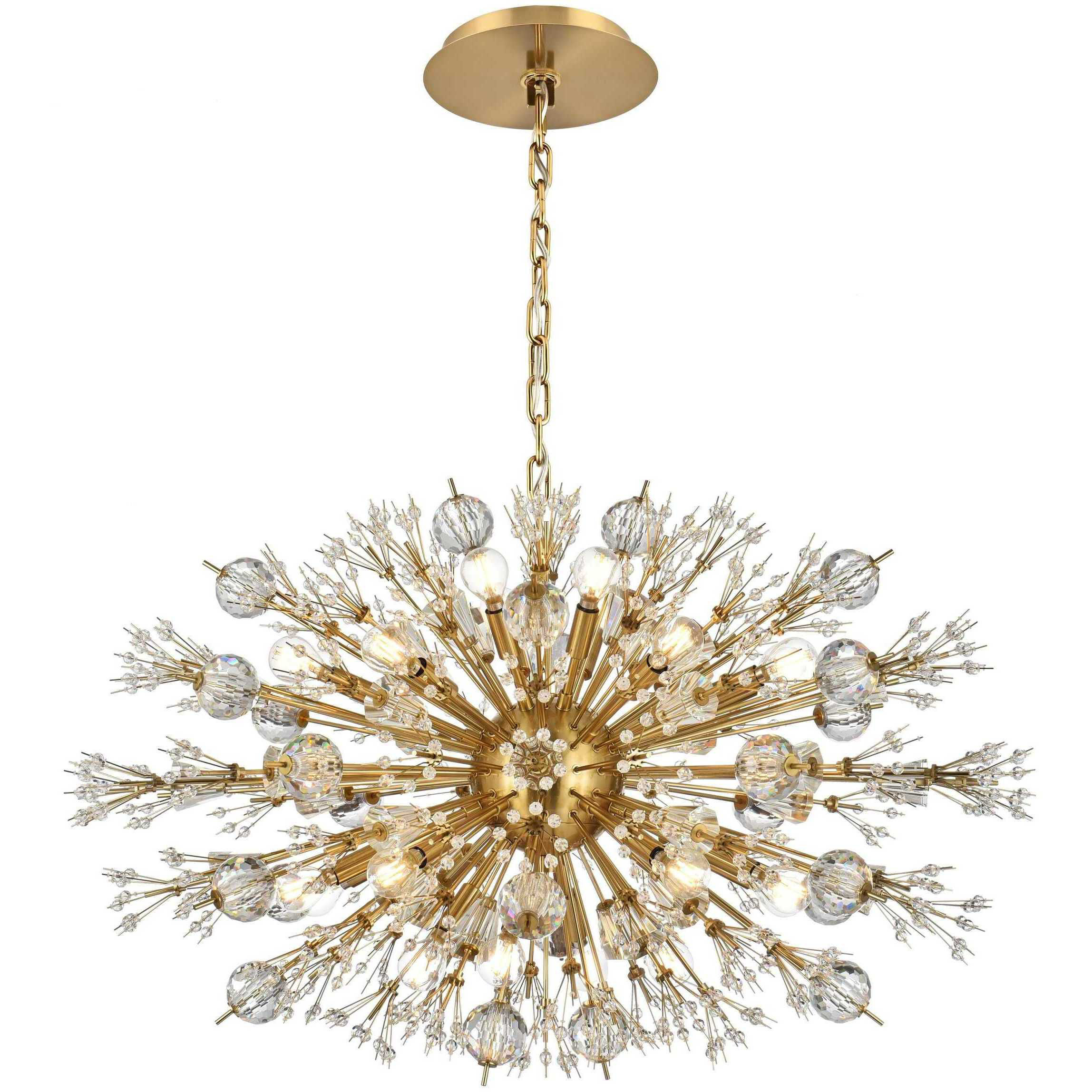 Everly Quinn Vera 36 Inch Crystal Starburst Oval Hudspeth | Wayfair