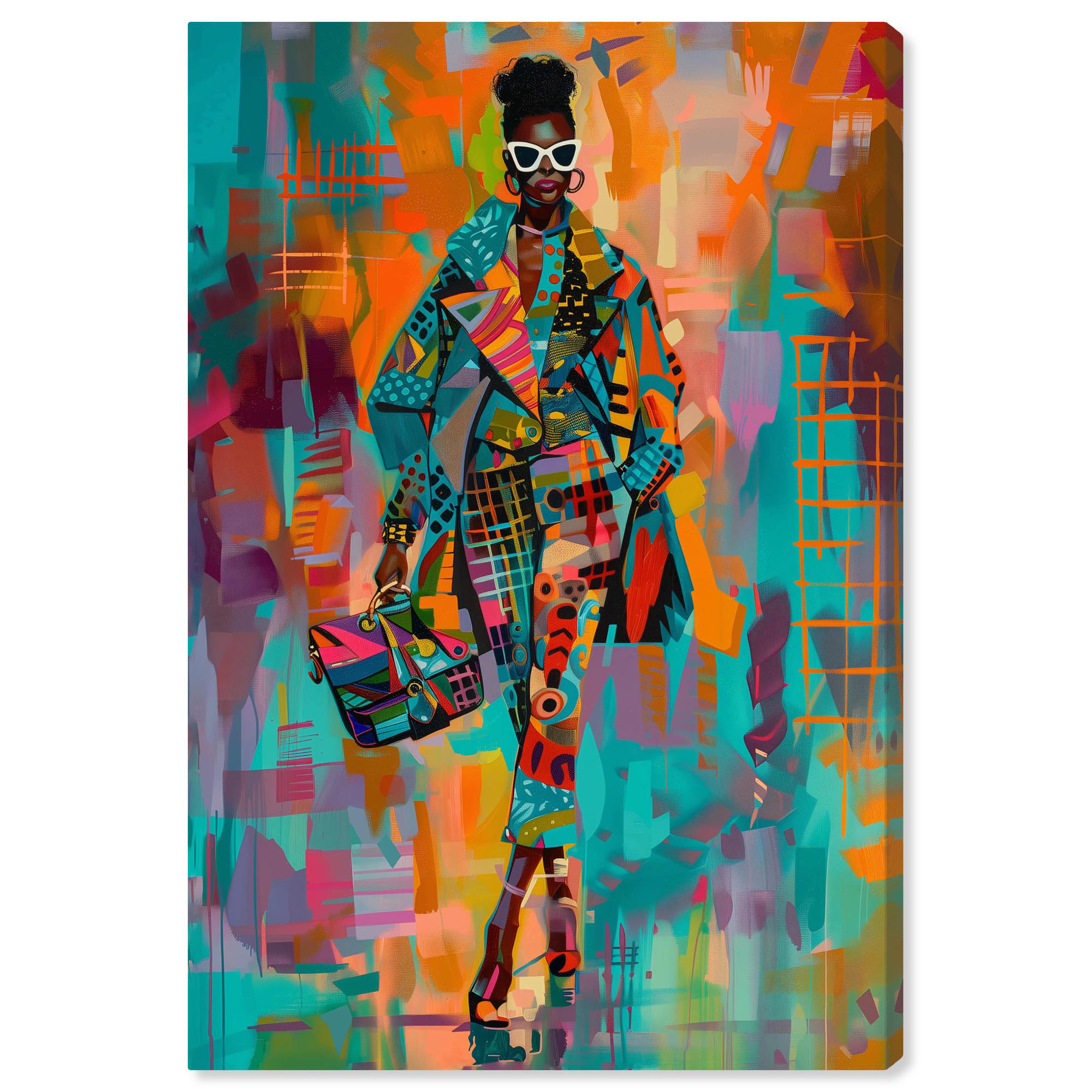 Art Remedy Bold Patchwork Style Canvas Glam Art by Art Remedy | Wayfair