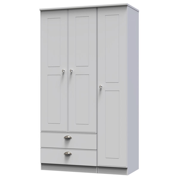 Lark Manor Conners Triple Wardrobe with 2 Drawers in Reed Green ...
