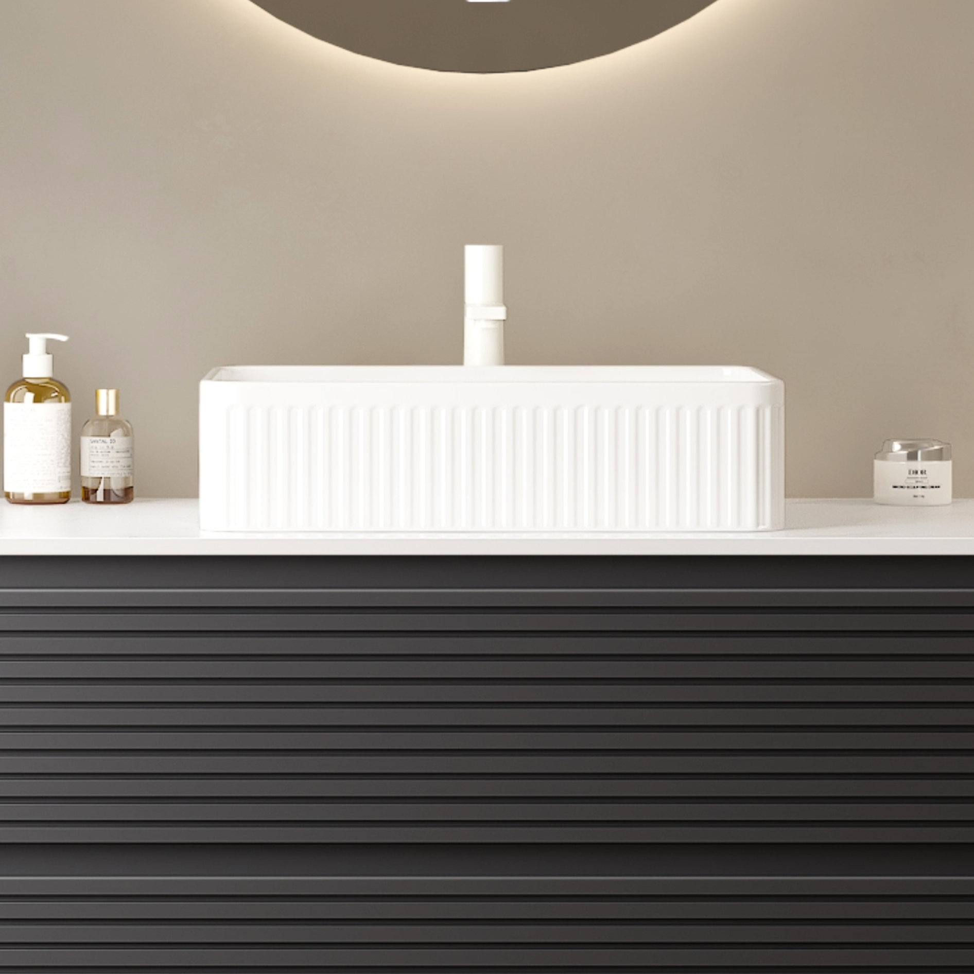 Ebern Designs Bathroom Vessel Sink Without Cabinet, 20inch White ...