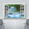 IDEA4WALL Window Scenery Cascading River Waterfall in the Forest ...