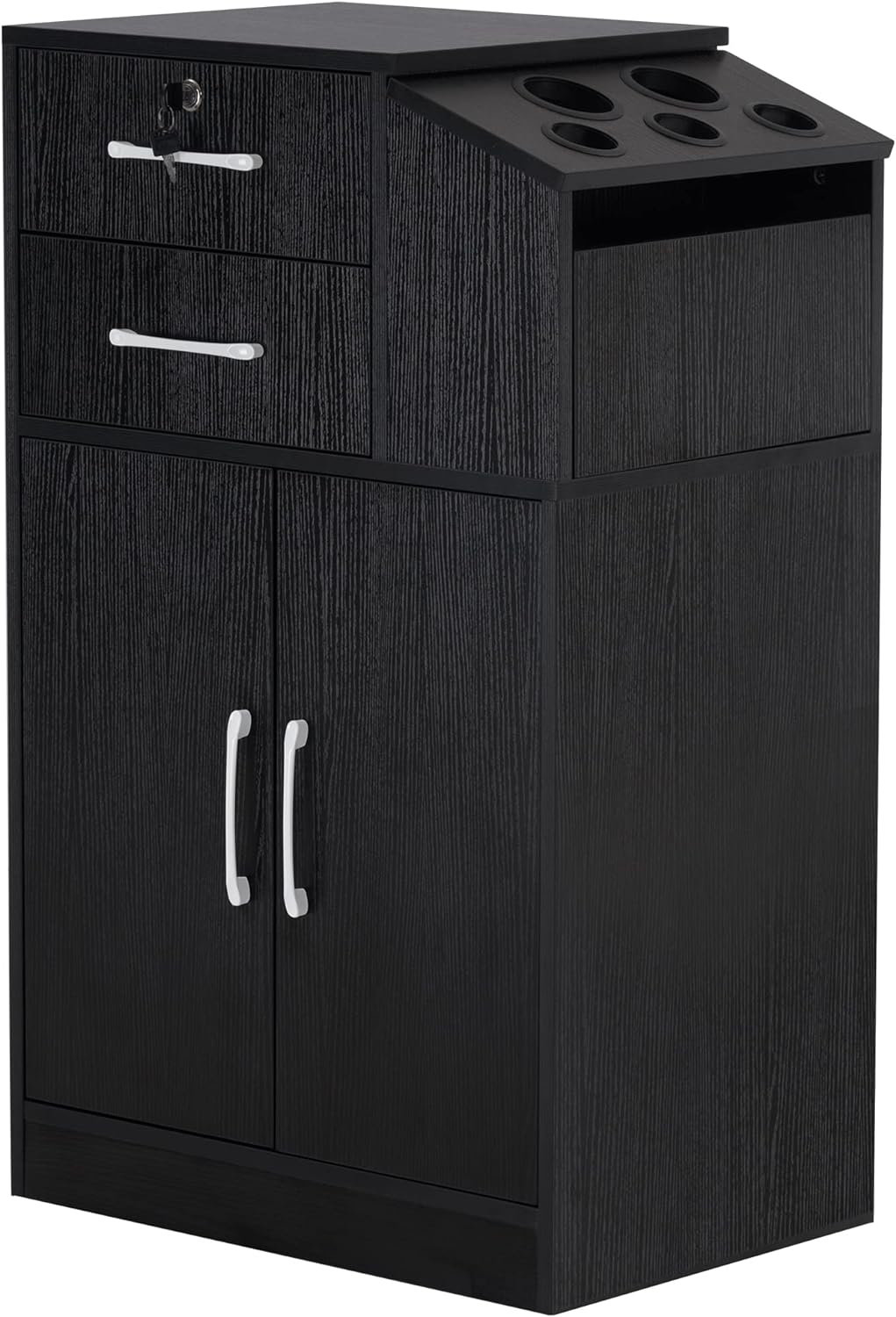 BarberPub Lockable Barber Tool Cabinet Beauty Salon Storage with ...