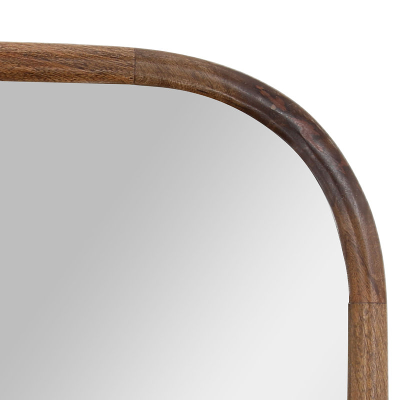Millwood Pines Lillie Mango Wood Wall Mirror, Medium Brown | Wayfair