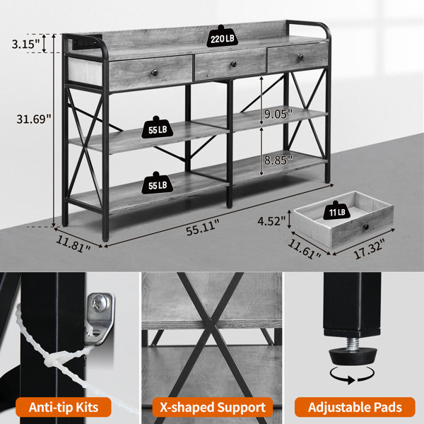 17 Stories 55.11'' Console Table & Reviews | Wayfair