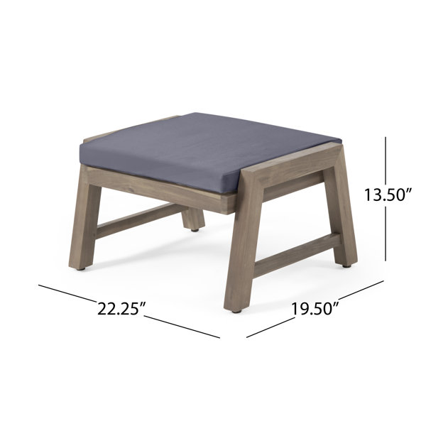 Wade Logan® Ashveer Outdoor Ottoman with Cushion & Reviews | Wayfair