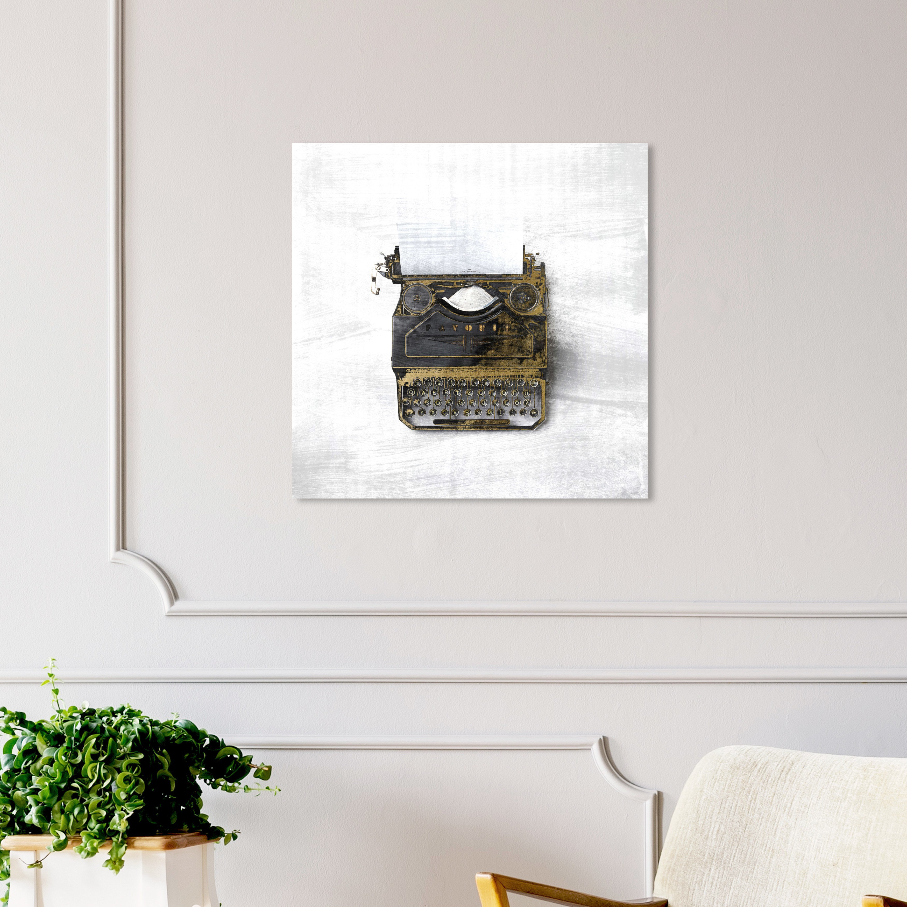 Art Remedy Type Writer - Graphic Art Print on Canvas | Wayfair