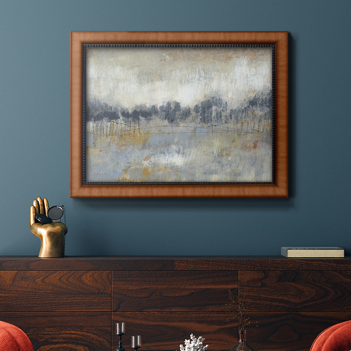 Orren Ellis Cool Grey Horizon II Premium Framed Canvas- Ready To Hang ...