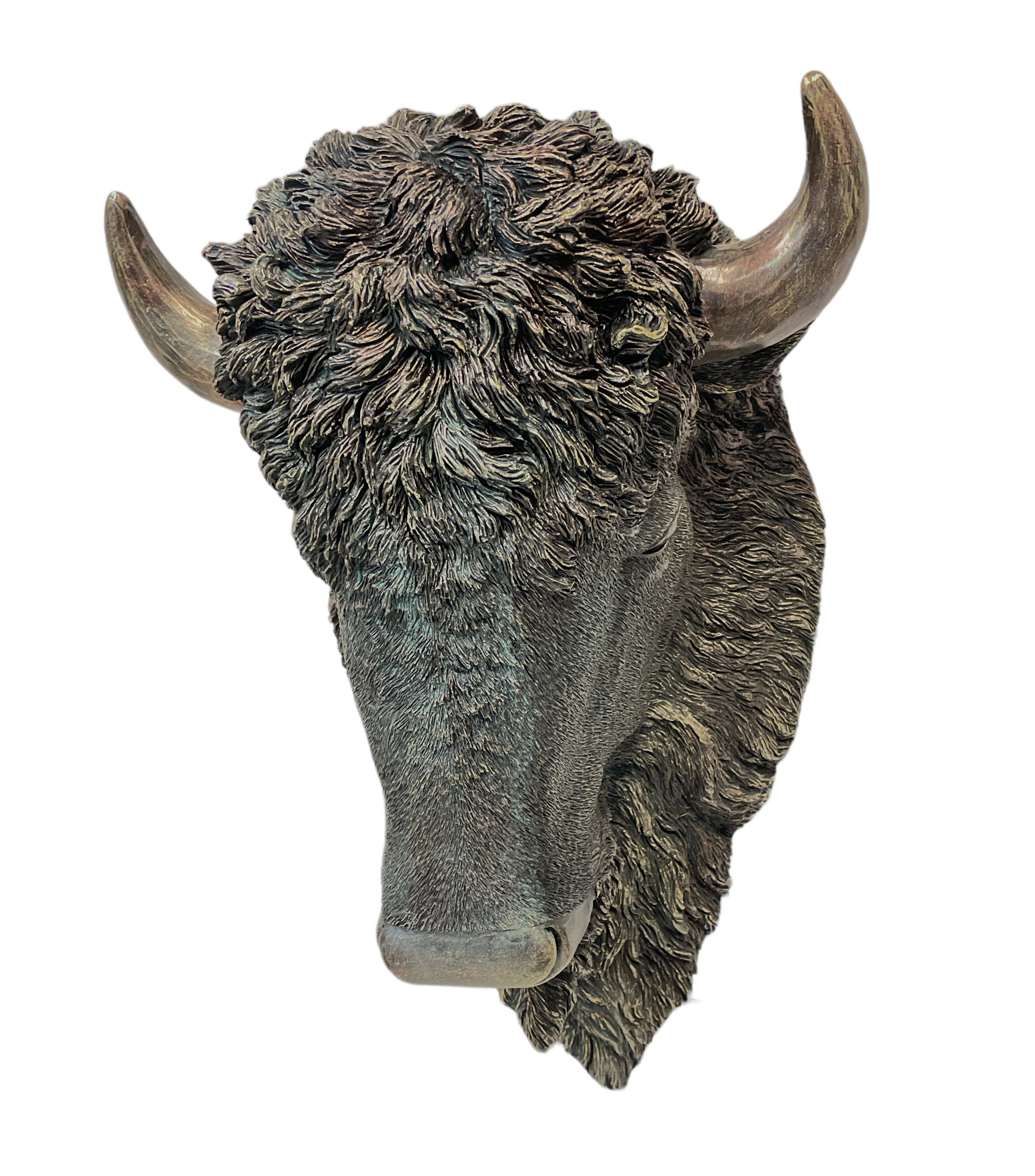 Millwood Pines Polyresin Brown North American Bison Buffalo Head Bust ...