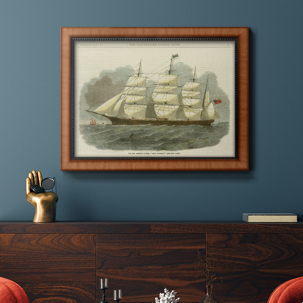 Longshore Tides Antique Clipper Ship IV Premium Framed Canvas- Ready To ...
