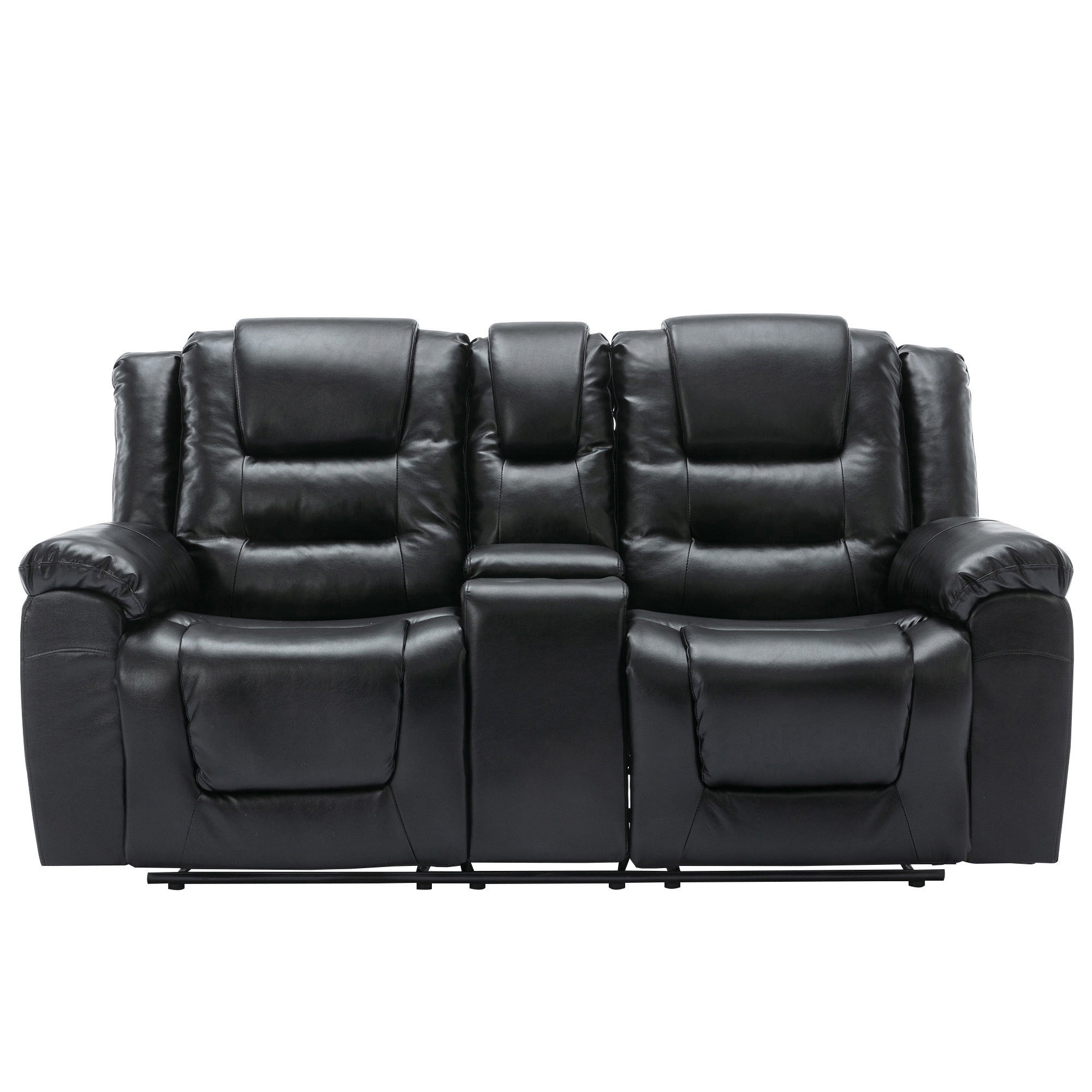 Red Barrel Studio® 2 Seater Home Theater Recliner Manual Recliner Chair ...
