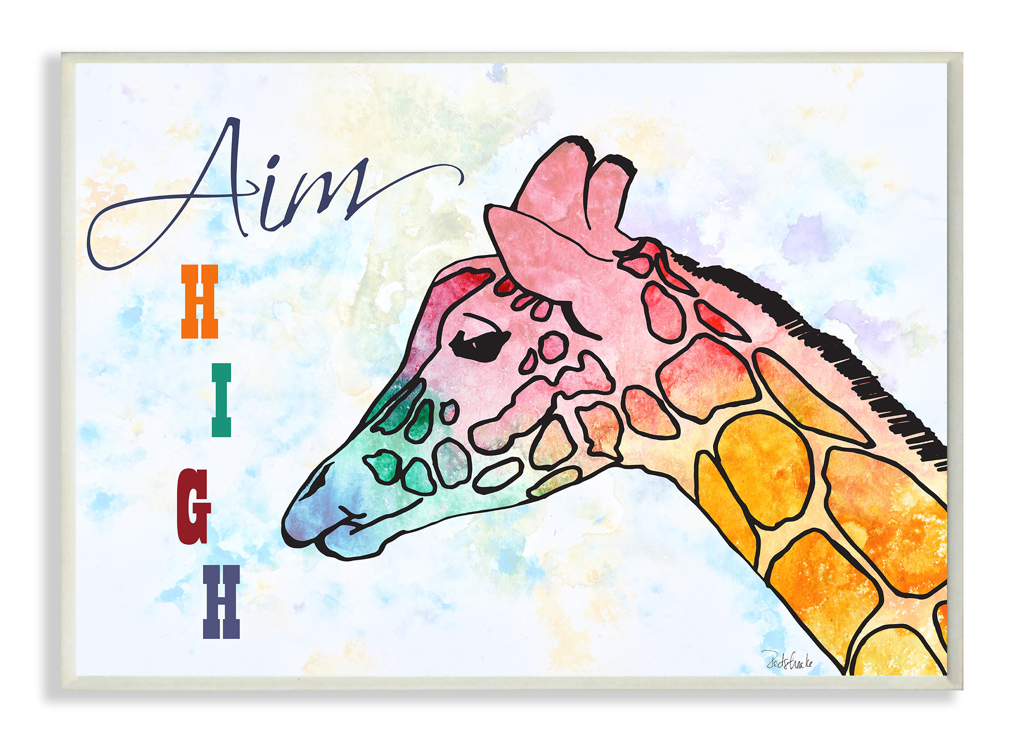 Viv + Rae™ Gupton Watercolors Aim High Giraffe Framed Art | Wayfair