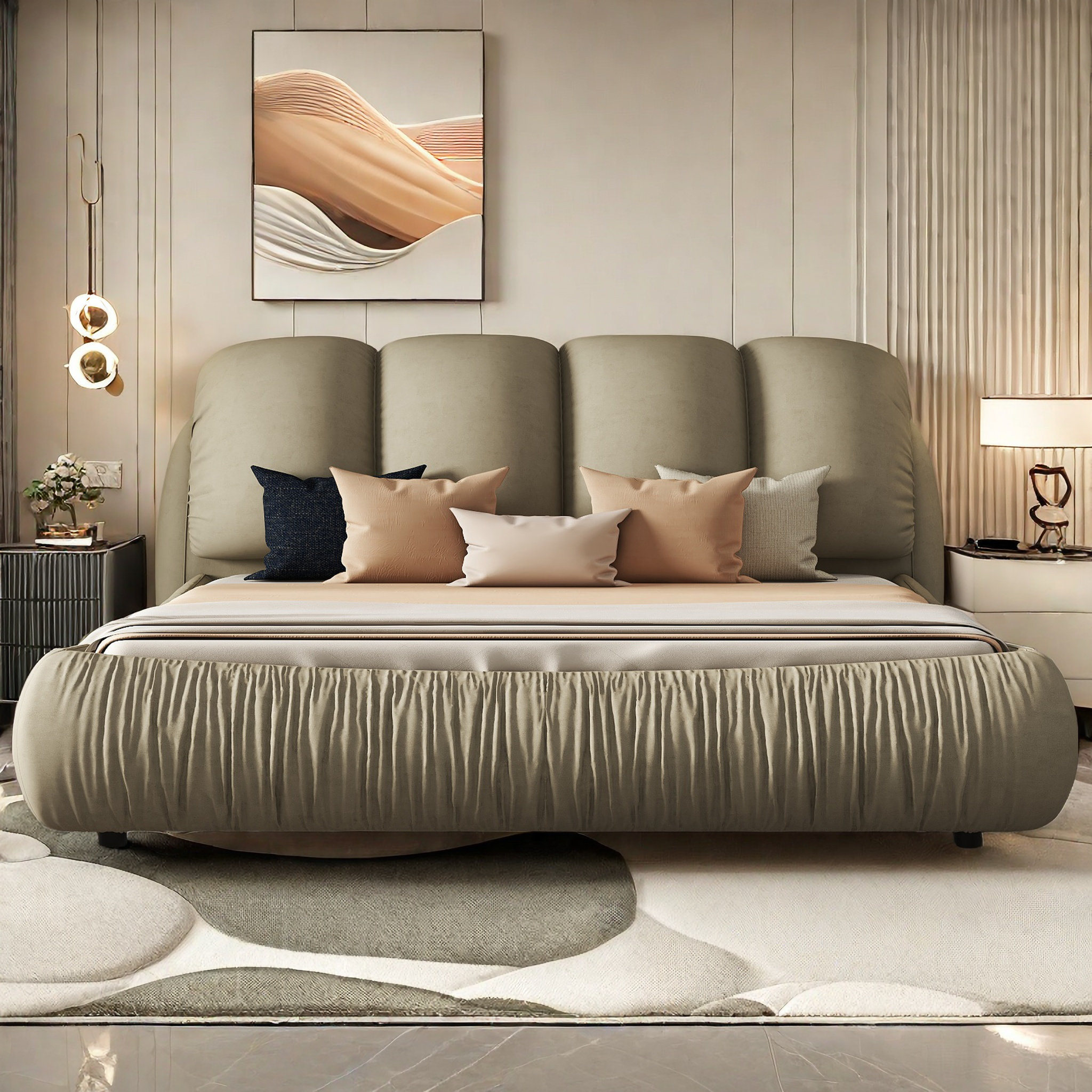 Brayden Studio® Ultra-Soft Full Upholstered Bed, Modern Luxury Platform ...