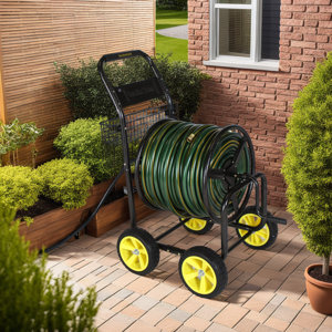 Real Hose Storage 4-wheel Industrial Hose Reel Cart With No-flat Wheels ...