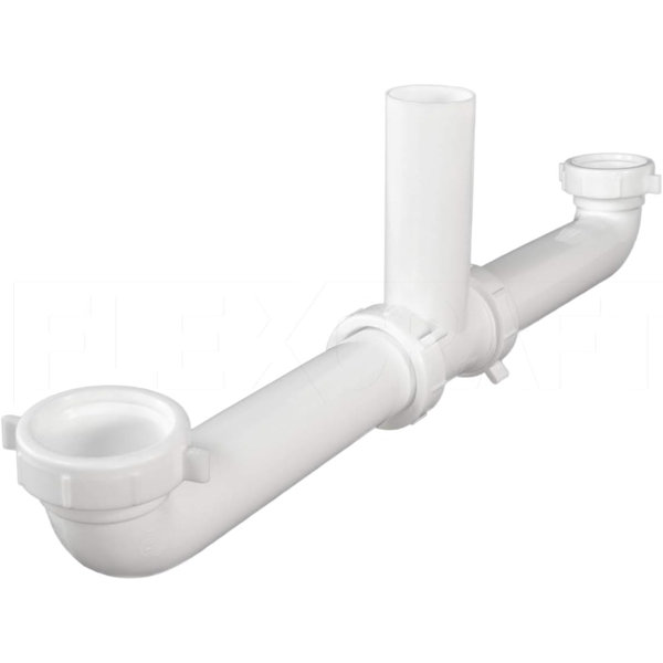 Highcraft Plastic Center Waste Outlet with Baffle Tee 1-1/2" Center ...