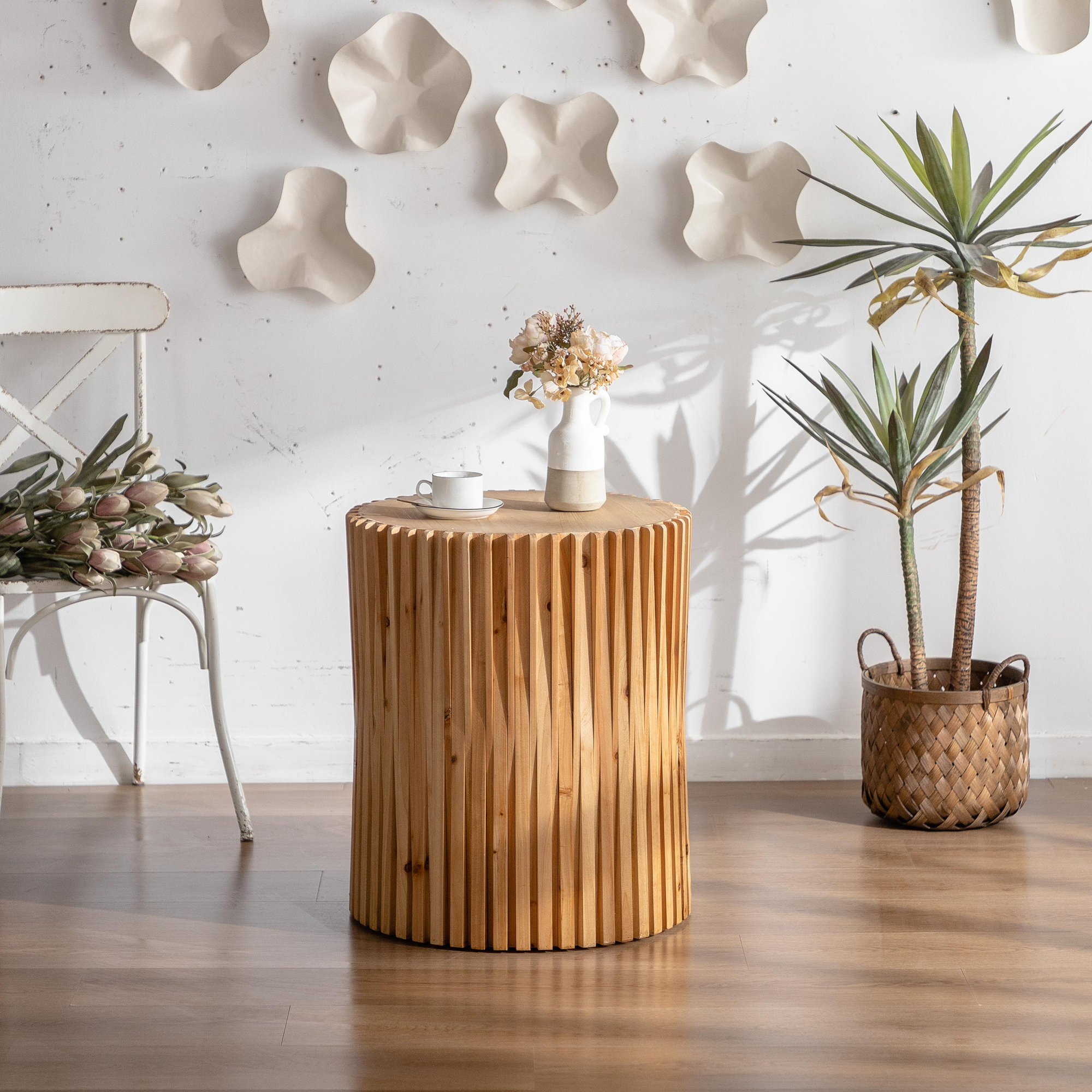 Loon Peak® Retro Fashion Style Cylindrical Side Table | Wayfair