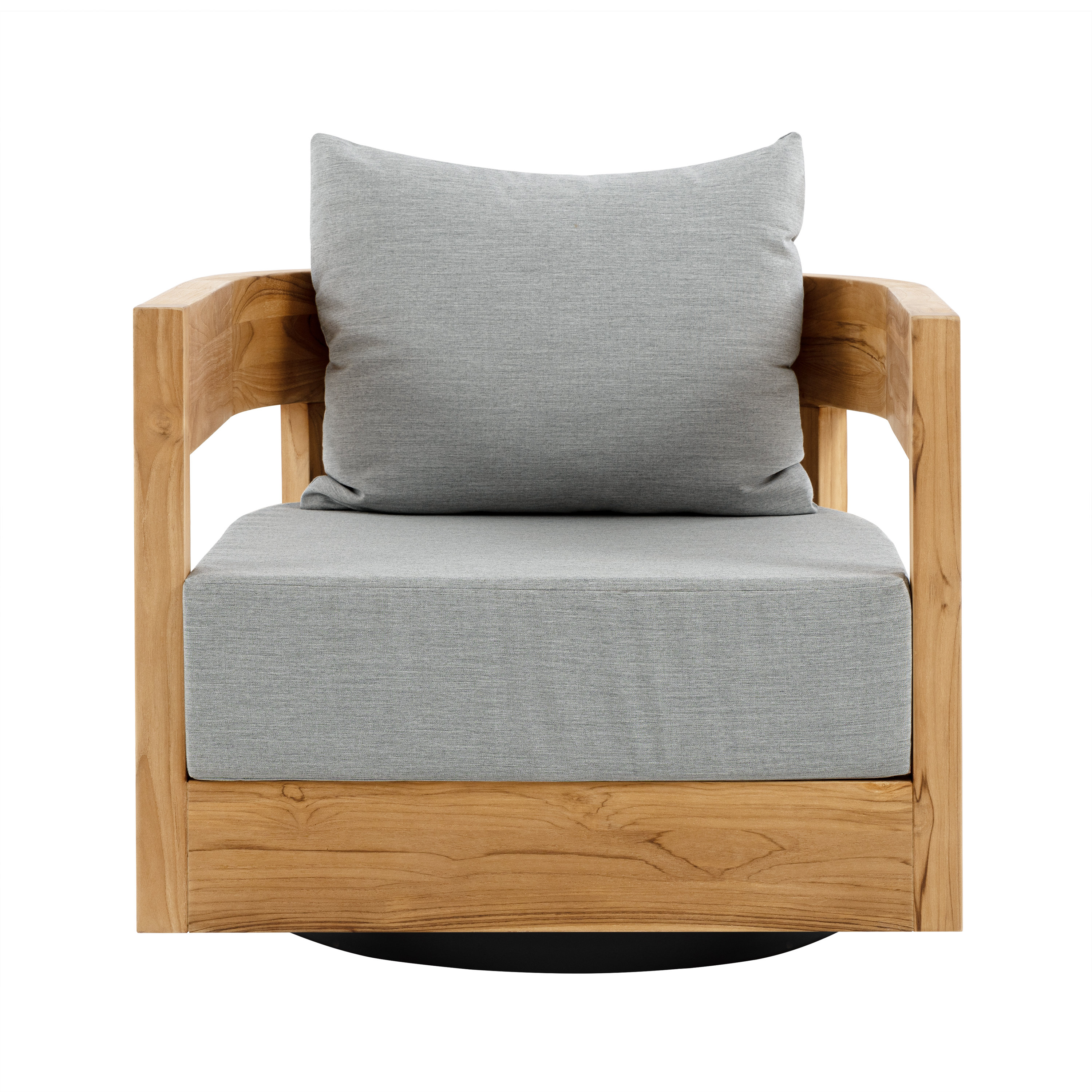 Joss & Main Everlee Teak Outdoor Swivel Armchair with Sunbrella ...