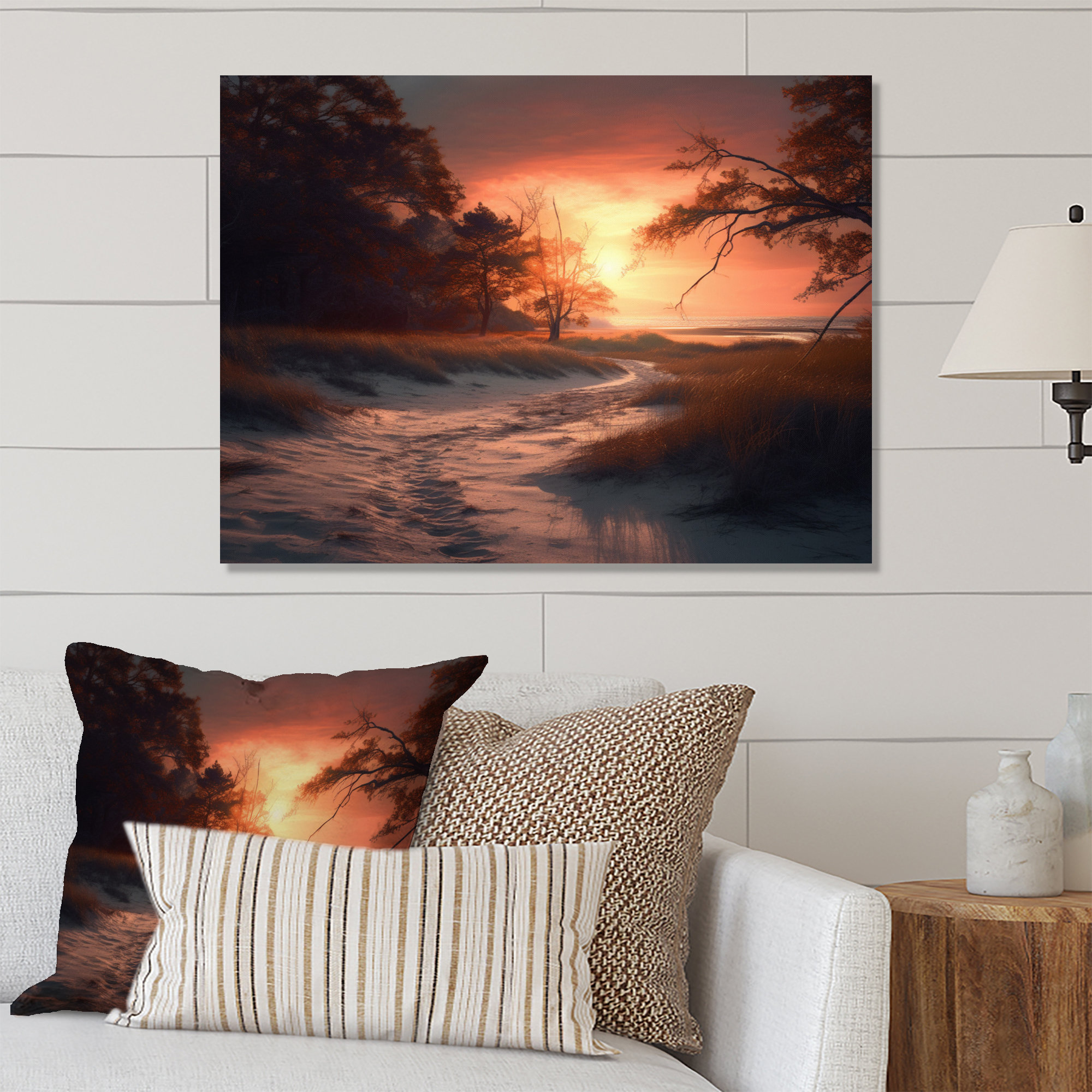 Winston Porter Beachside Sunset I - Coastal Print on Metal | Wayfair