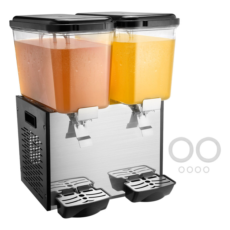 VEVOR Commercial Beverage Dispenser 18L x 2 Tanks Cold Juice Ice Drink ...