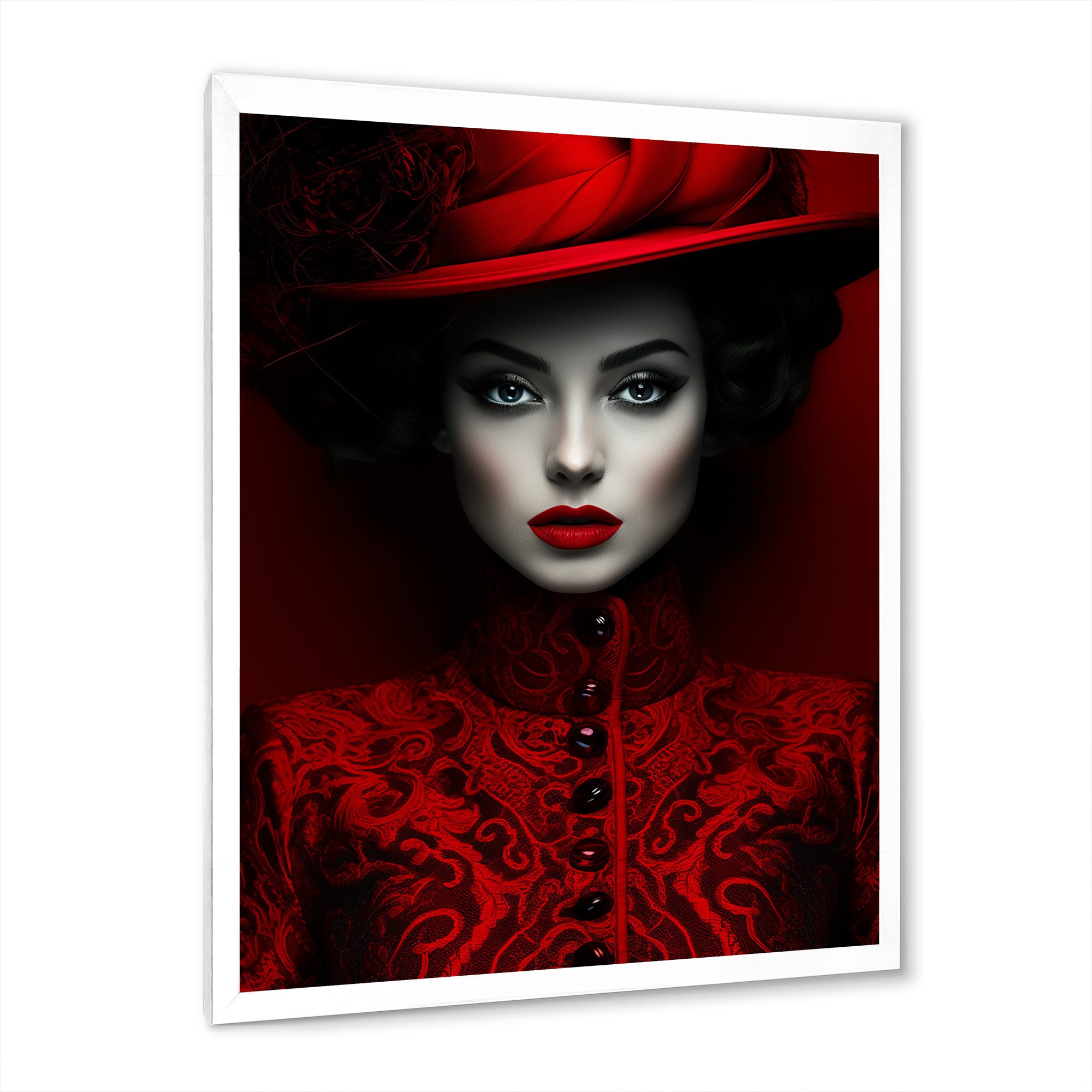 Ebern Designs Vintage Glam Stylish Scarlet Fashion On Canvas Print ...