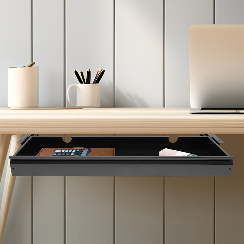 Rebrilliant Under Desk Mounted Sliding Pull-Out Drawer Storage ...
