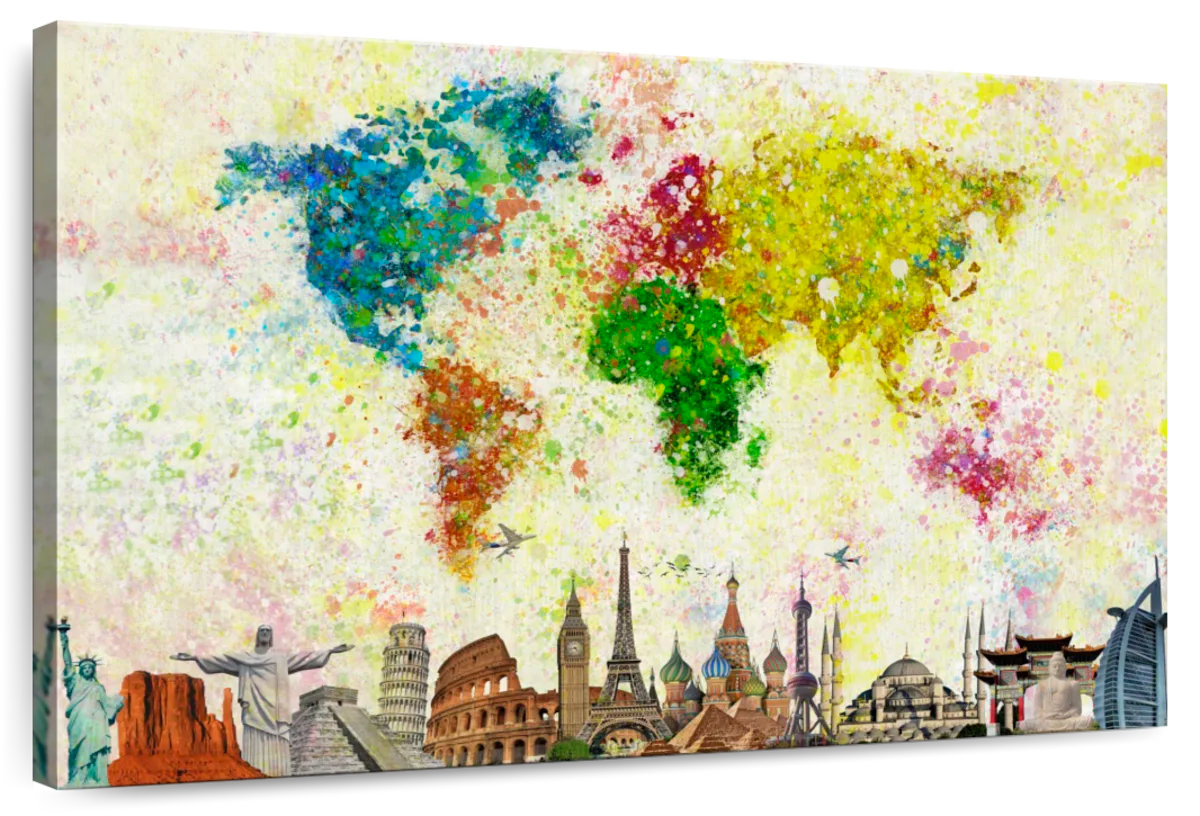 Elephant Stock Paint Splash World Map | Wayfair