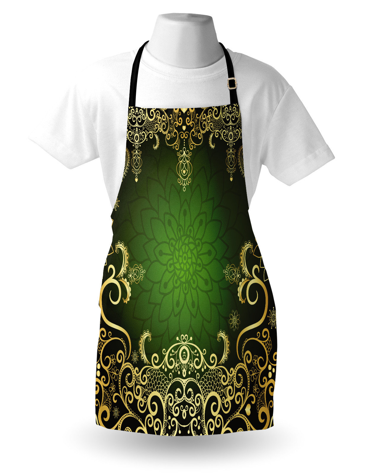 East Urban Home Mandala Apron Unisex, Frame Lotus, Adult Size, Green ...