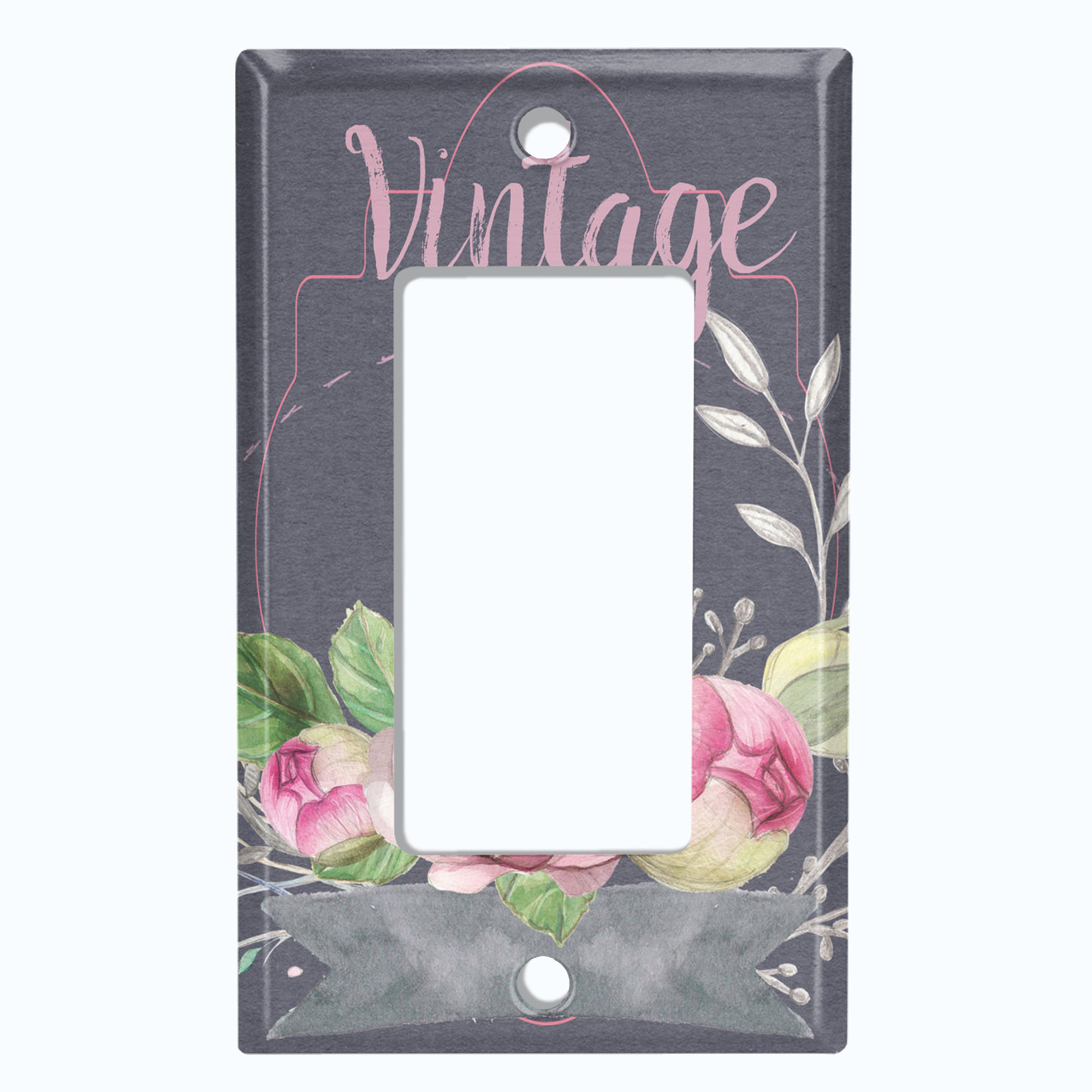 WorldAcc Metal Light Switch Plate Outlet Cover (Vintage Pink Roses ...
