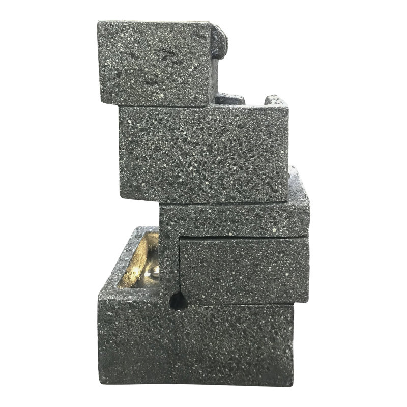 Hi-Line Gift Ltd. Resin Concrete Crates Fountain with Warm White LED ...