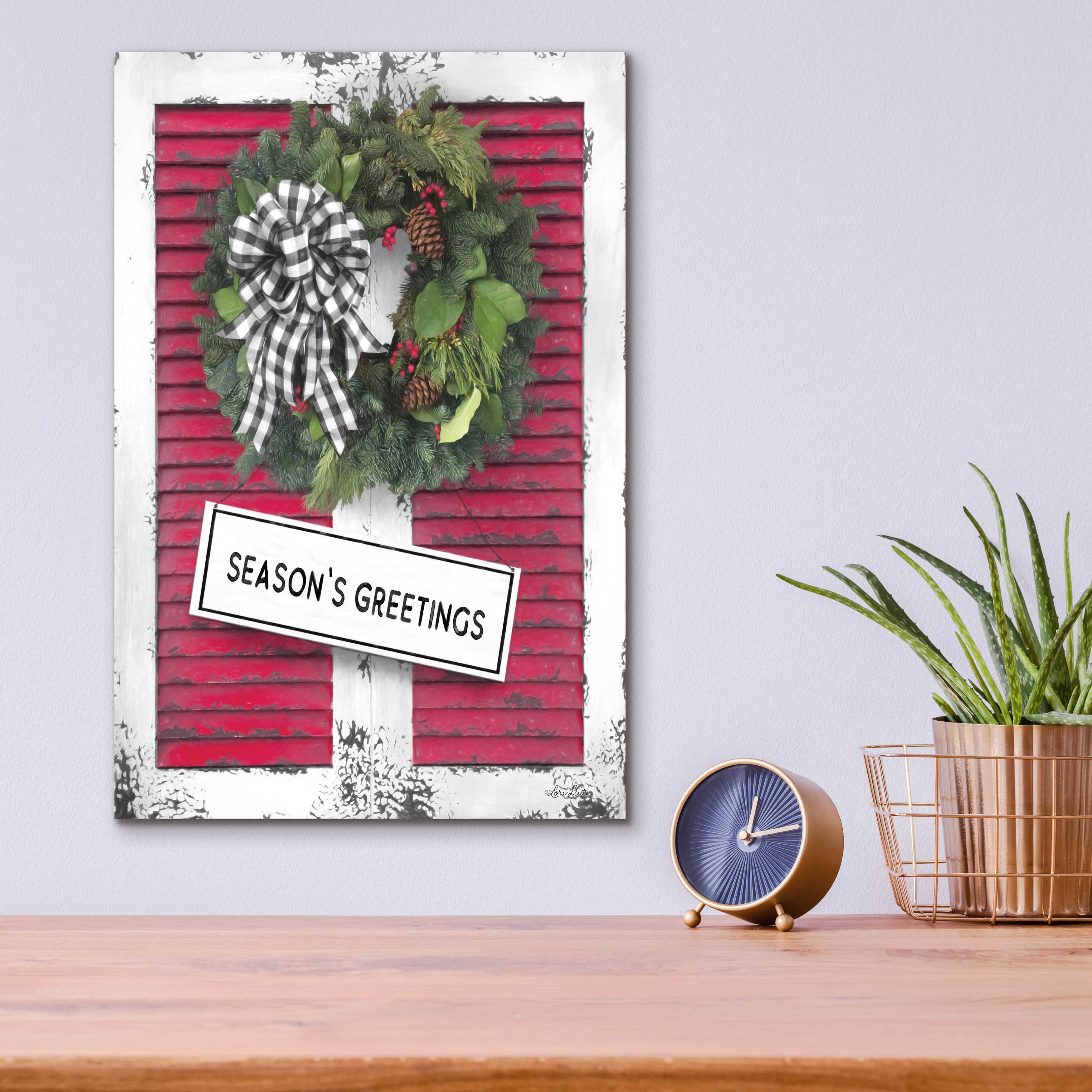 The Holiday Aisle® Epic Art 'Christmas Shutters With Wreath I ...