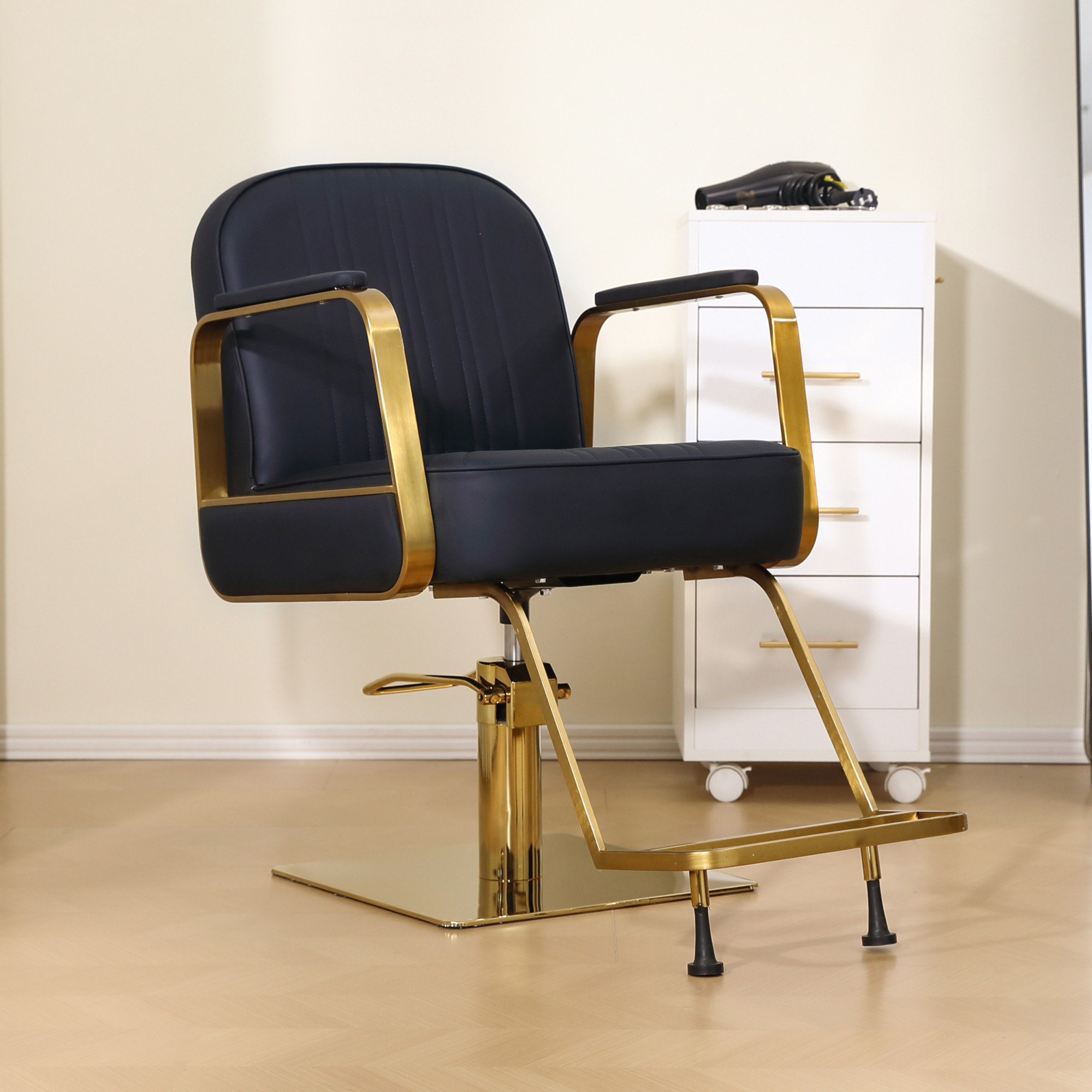 Everly Quinn Beauty Salon Barber Chair 360° Swivel Height Adjustable ...