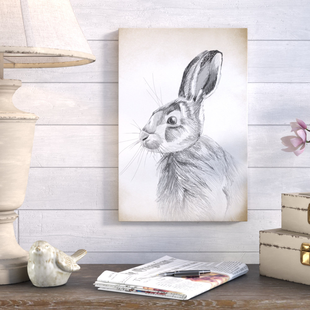 August Grove® 'Dignified Hare' Graphic Art Print on Wrapped Canvas ...
