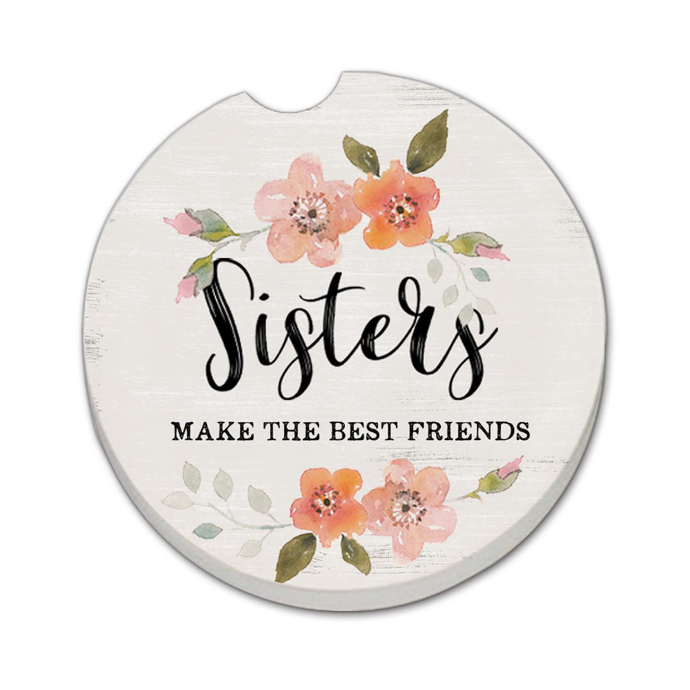 East Urban Home Sisters Single Round Absorbent Stone Car Coaster ...